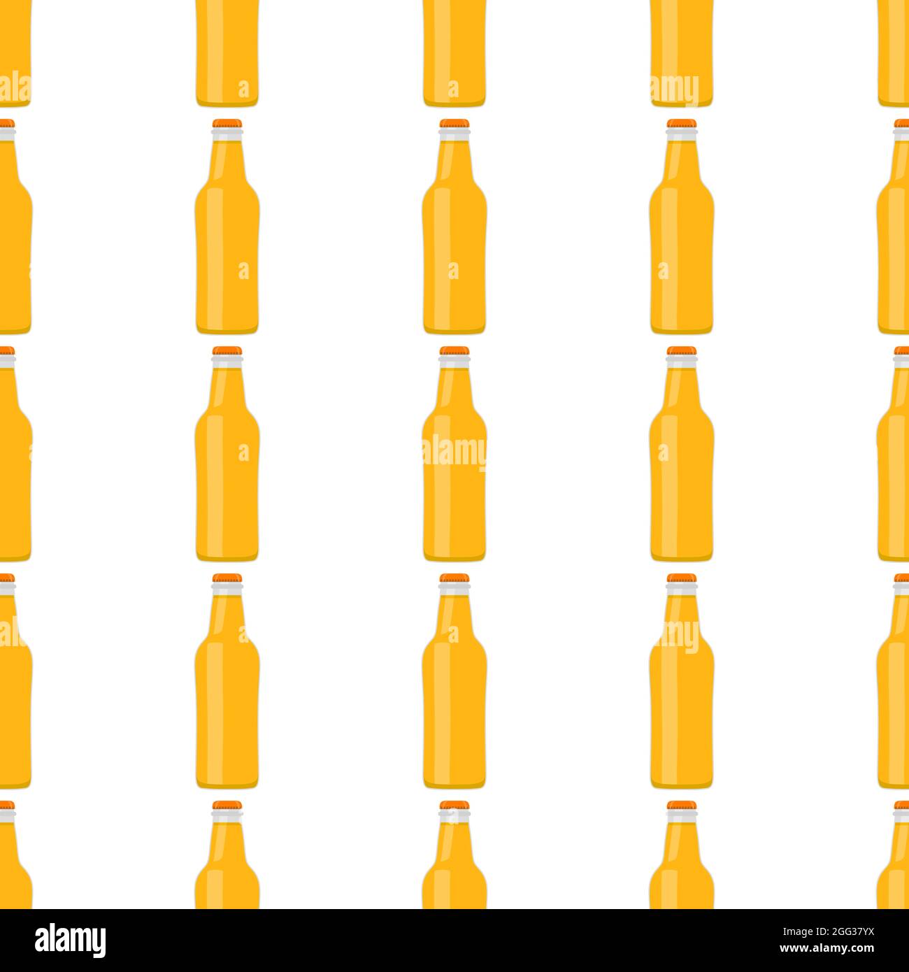 Illustration on theme seamless beer glass bottles with lid for brewery ...