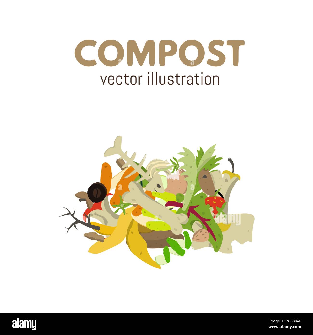 Organic recycle compost pile vector illustration Stock Vector Image ...