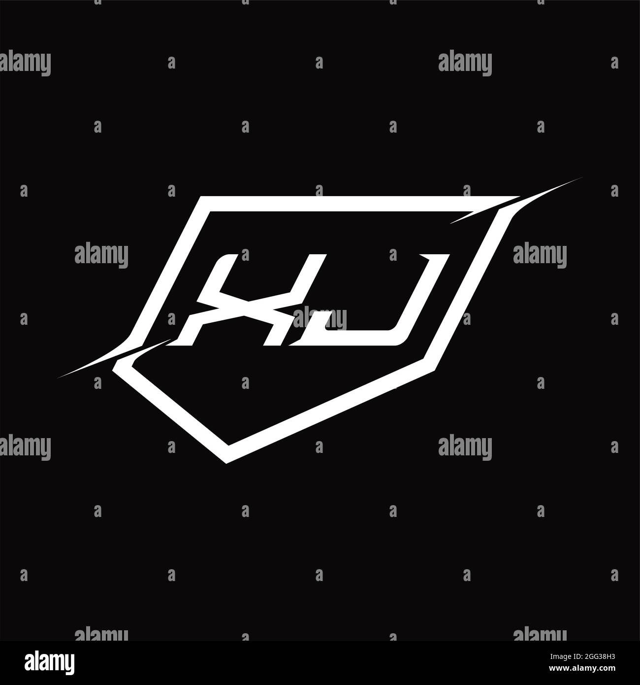 XJ Logo monogram letter with shield and slice style blackground design template Stock Vector ...