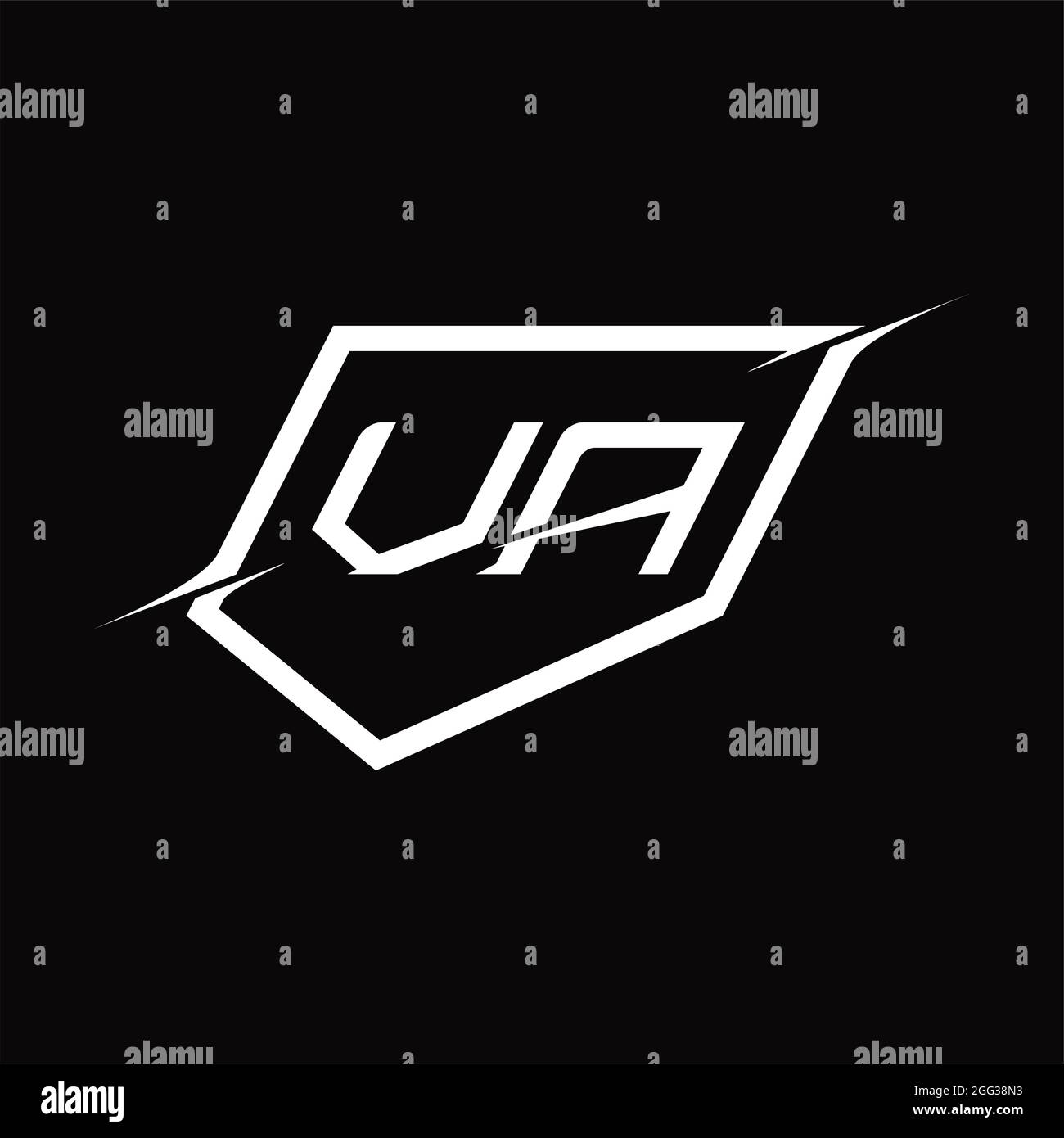 VA Logo monogram letter with shield and slice style blackground design ...