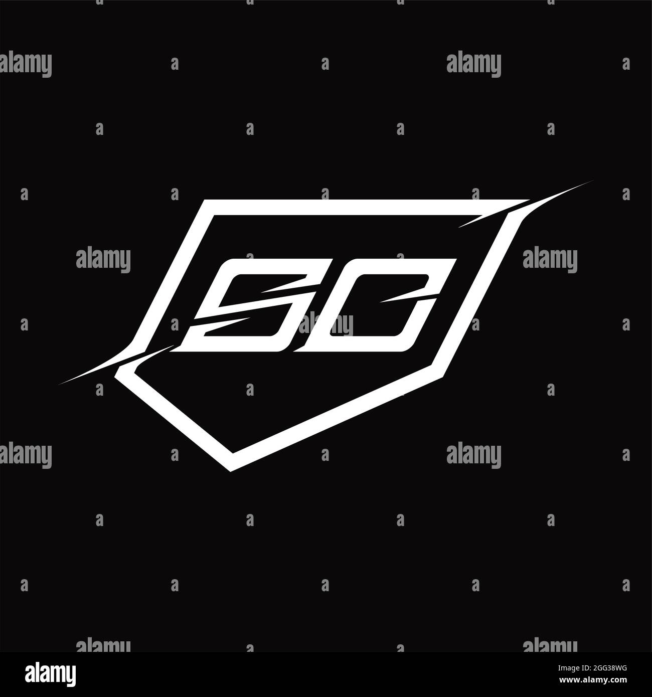 SD Logo monogram letter with shield and slice style blackground design ...