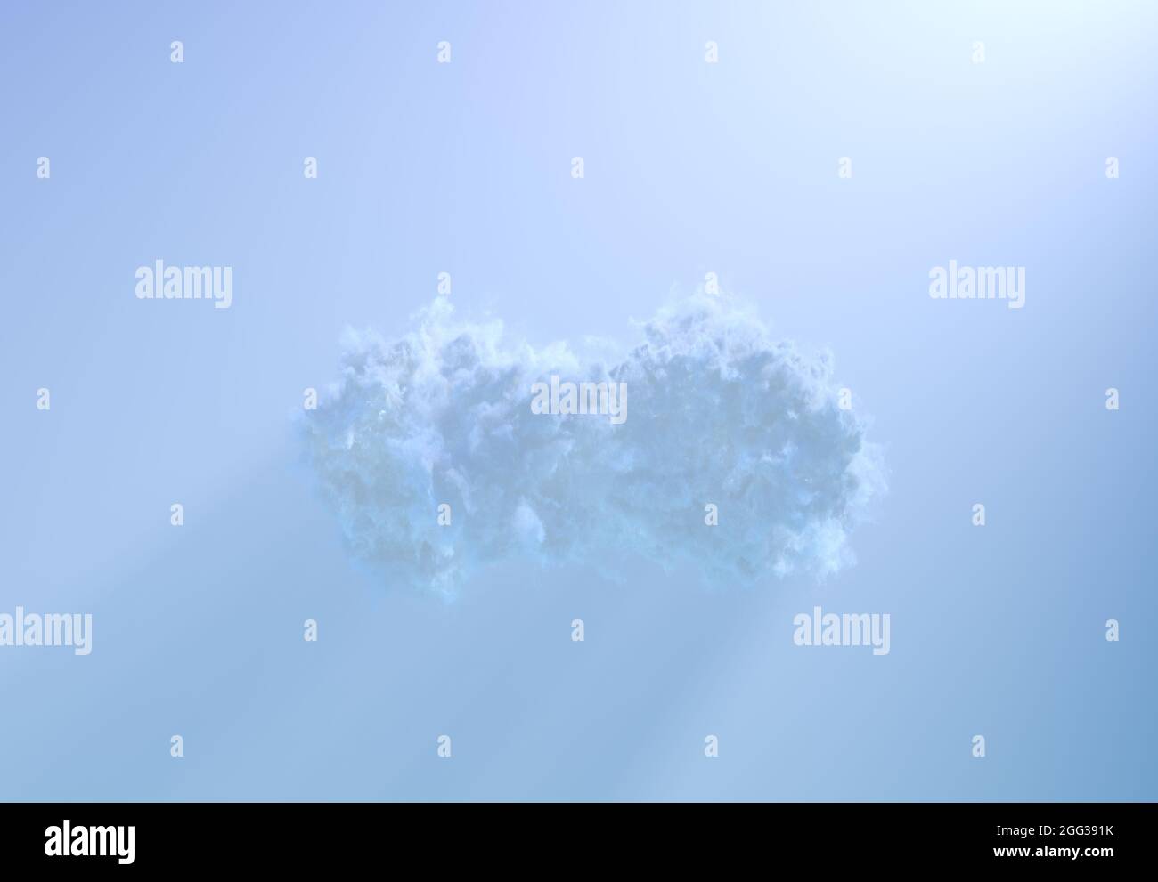 lone cloud on blue sky backdrop isolated - nature 3D illustration Stock ...