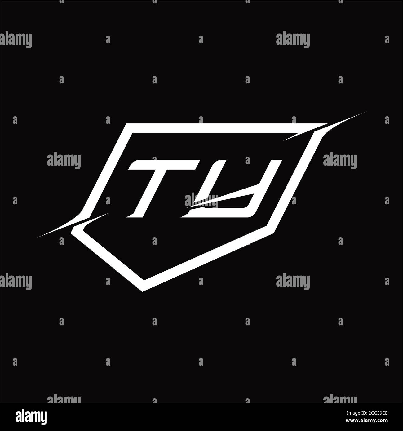 TY Logo monogram with line style negative space on blackground Stock ...