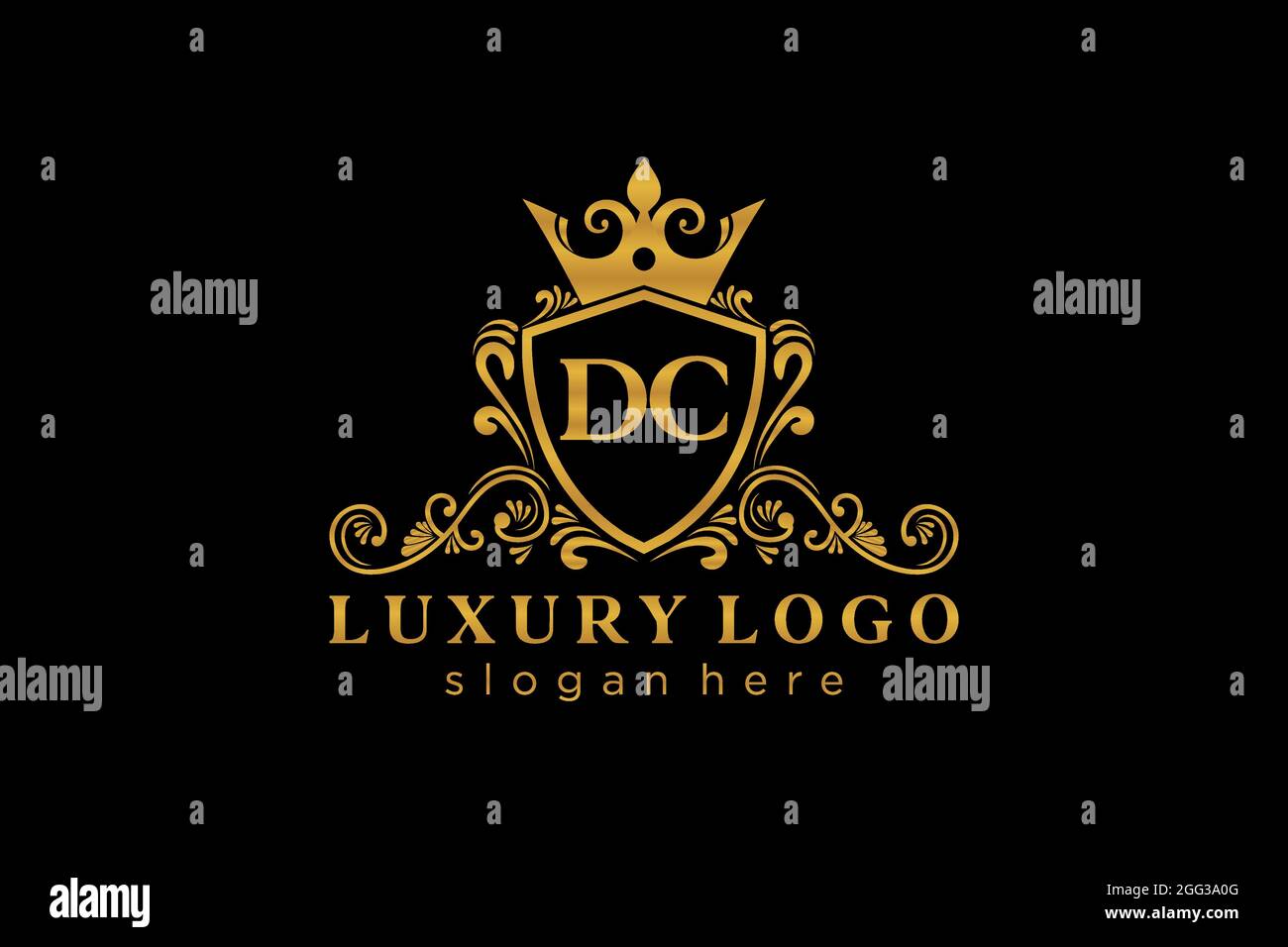 DC Letter Royal Luxury Logo template in vector art for Restaurant ...