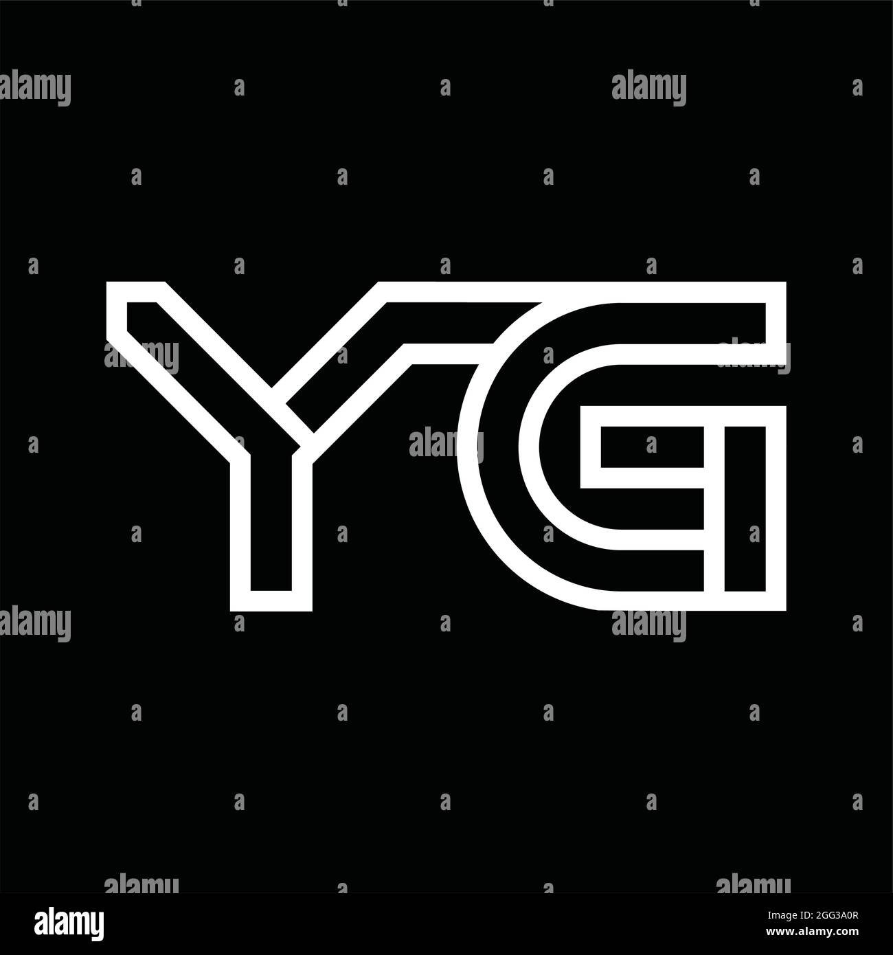 YG Logo monogram with line style negative space on blackground Stock ...