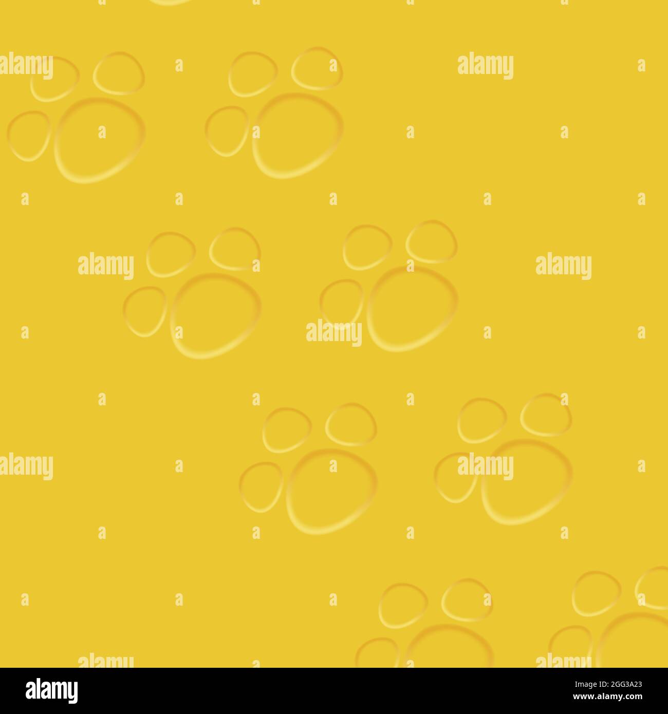 Paw footprint yellow monochrome background with trace of steps Stock ...