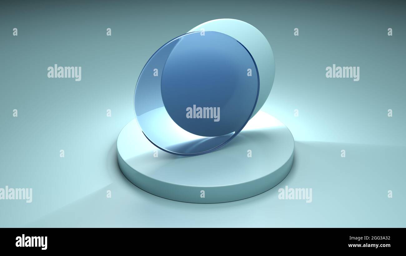 Abstract blue cylinders composition - 3D rendering illustration Stock ...