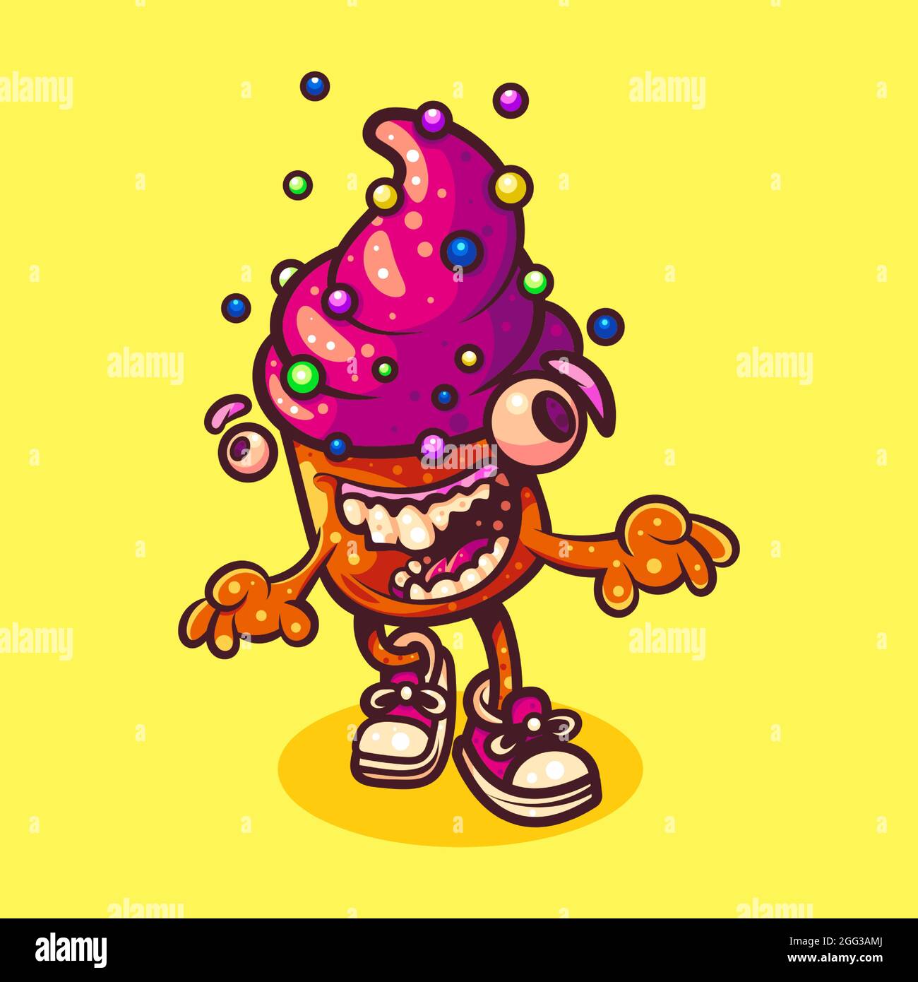 ILLUSTRATION MONSTER CAKE Stock Vector Image & Art - Alamy