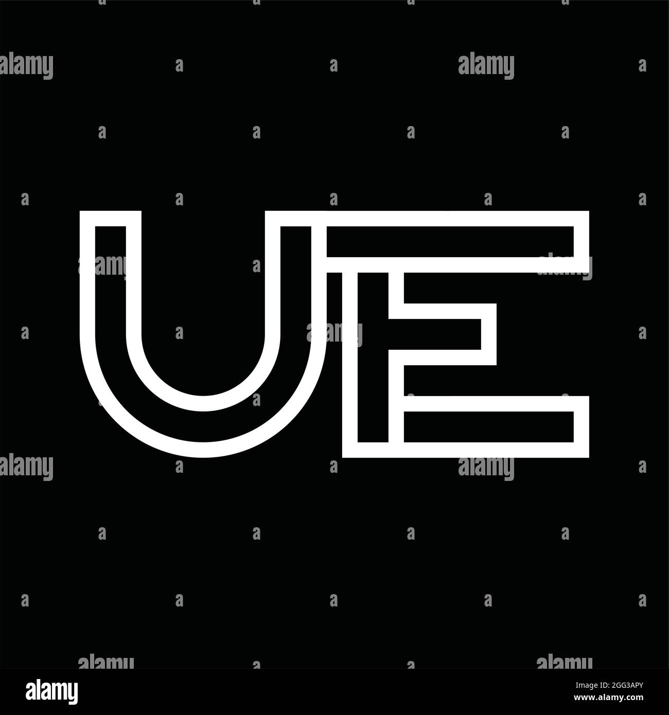 UE Logo monogram with pillar shape white background design template ...