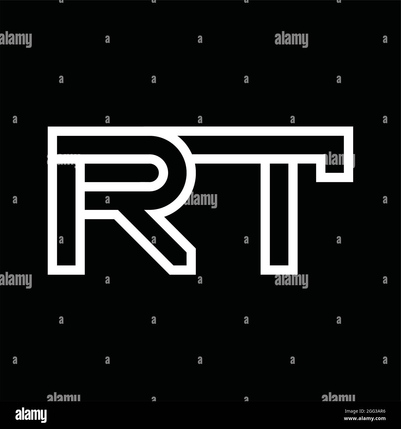 RT Logo monogram with line style negative space on blackground Stock Vector Image & Art - Alamy
