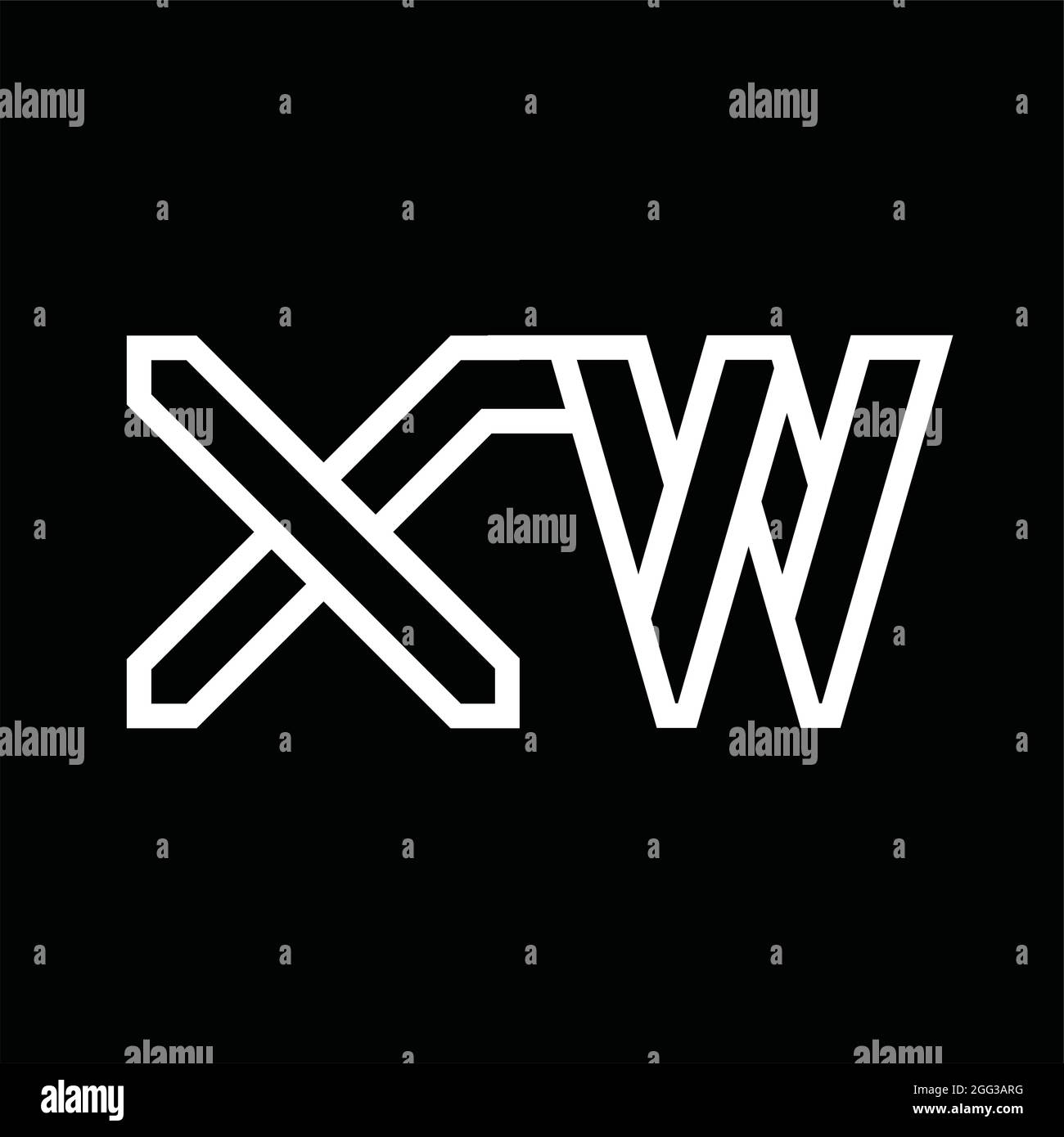 XW Logo monogram with pillar shape white background design template ...