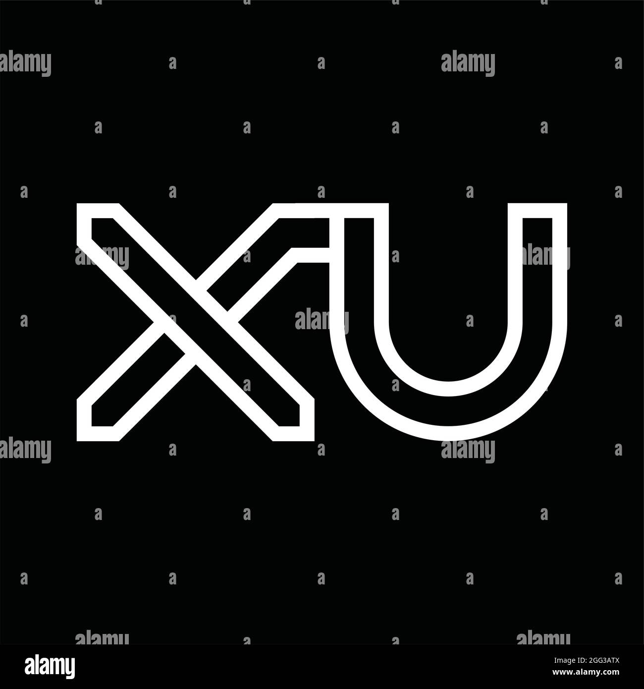 XU Logo monogram with pillar shape white background design template ...