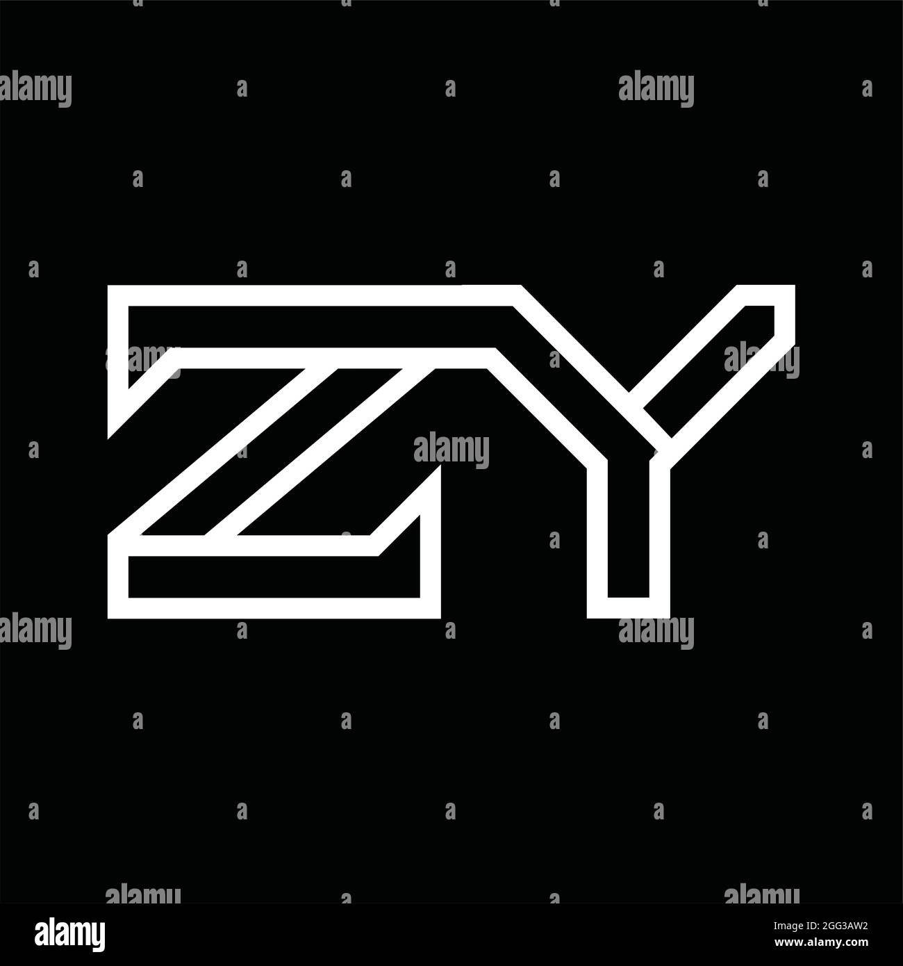 ZY Logo monogram with pillar shape white background design template ...