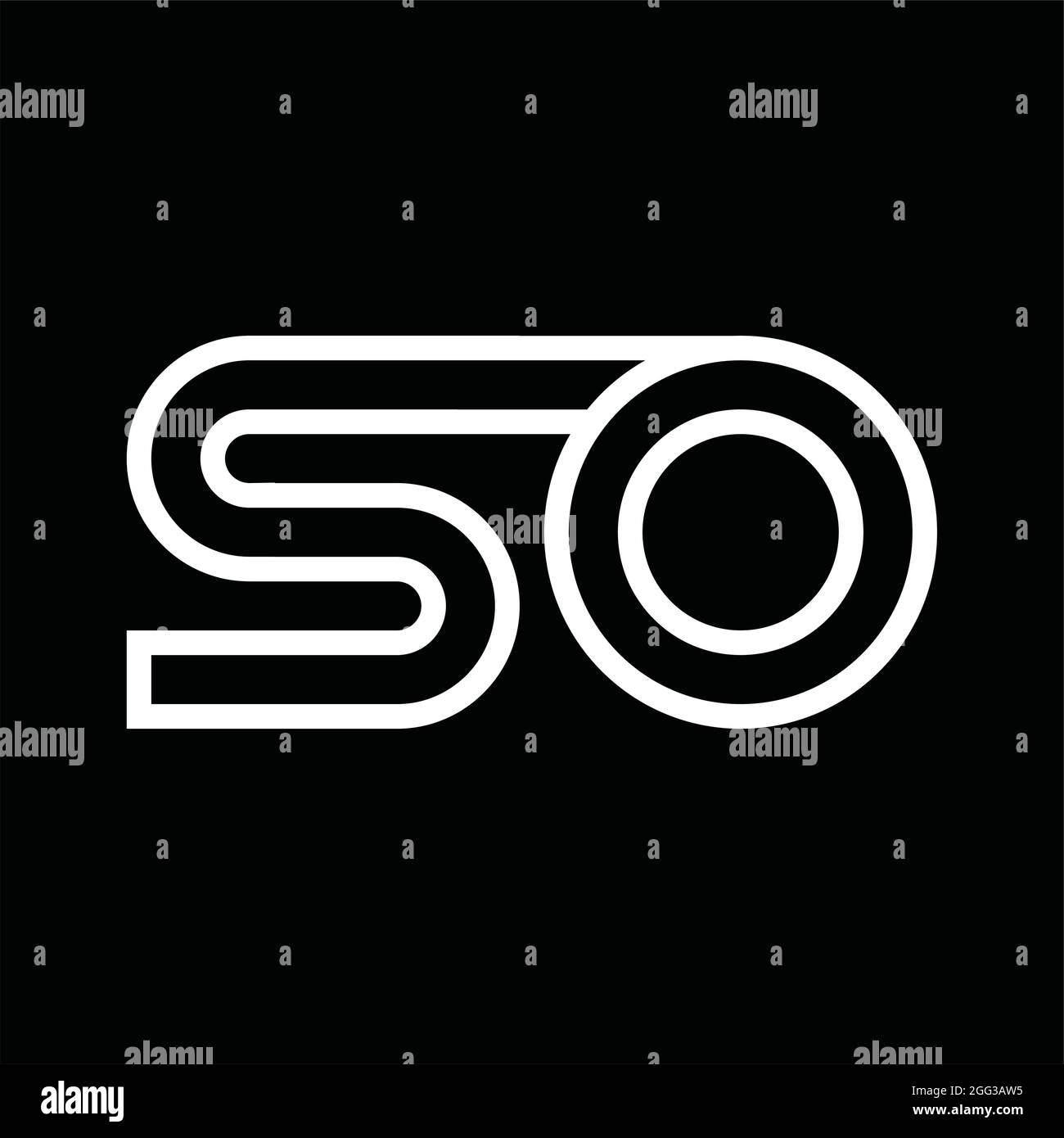 SO Logo monogram with pillar shape white background design template ...