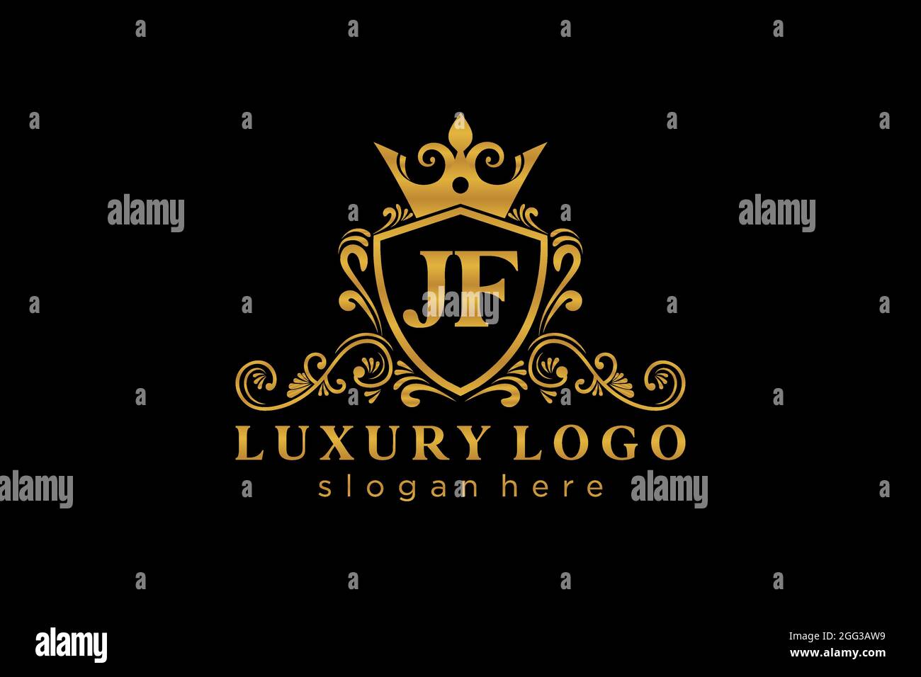 JF Letter Royal Luxury Logo template in vector art for Restaurant ...