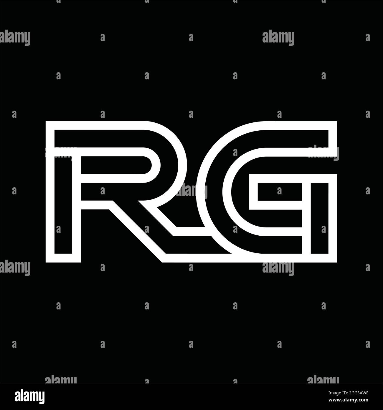 RG Logo monogram with pillar shape white background design template ...