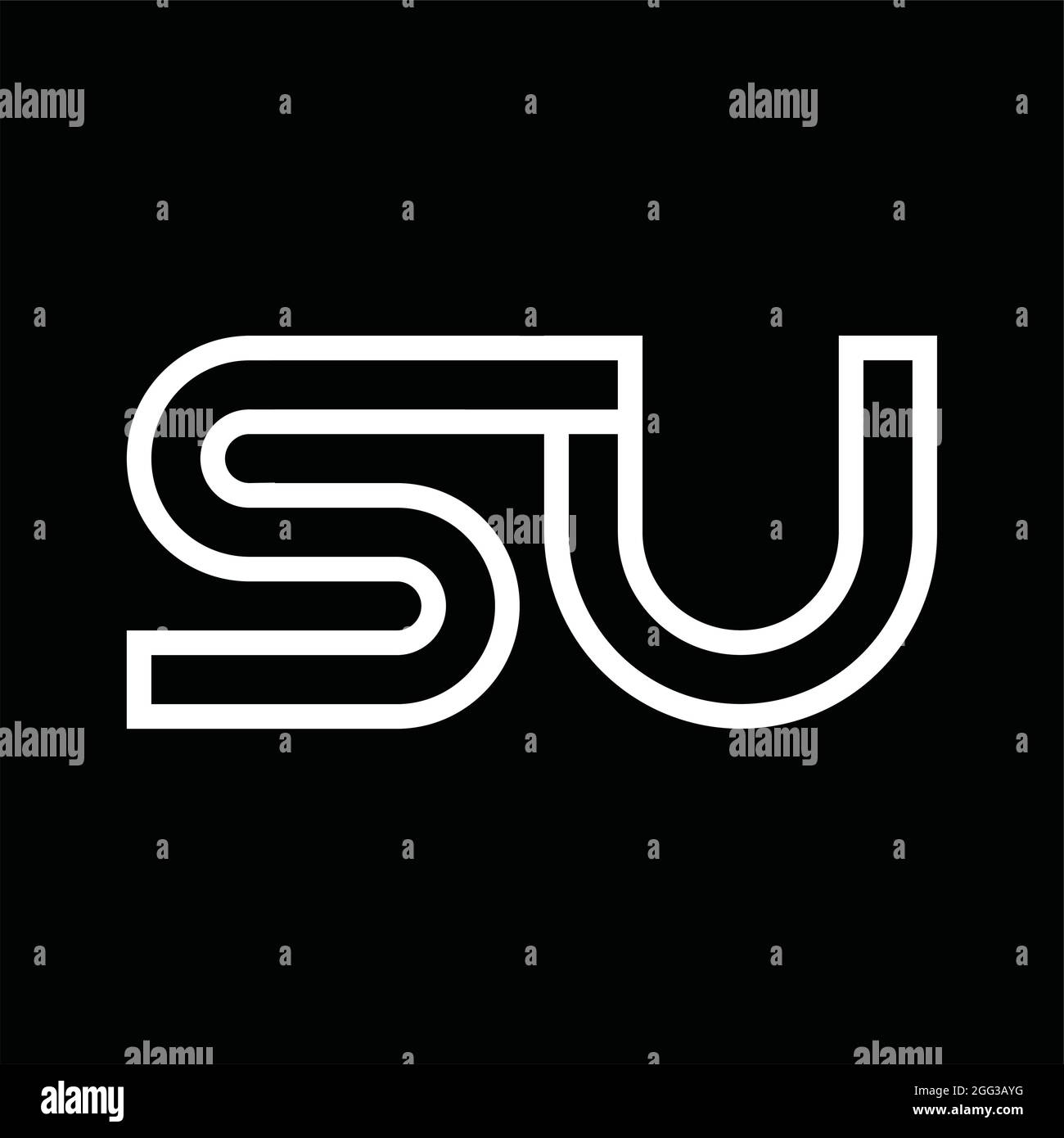 Letter su shield shape logo Stock Vector Images - Alamy