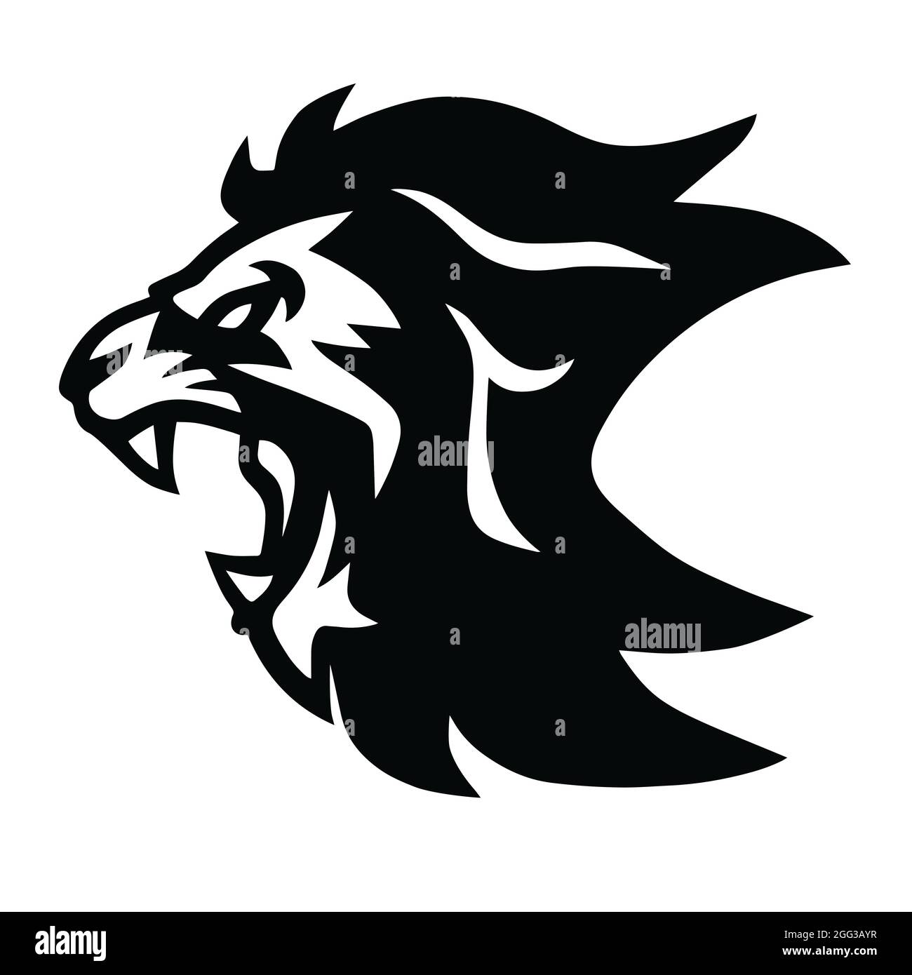 Angry Lion Head Roaring Logo Vector Mascot Stock Vector Image & Art - Alamy