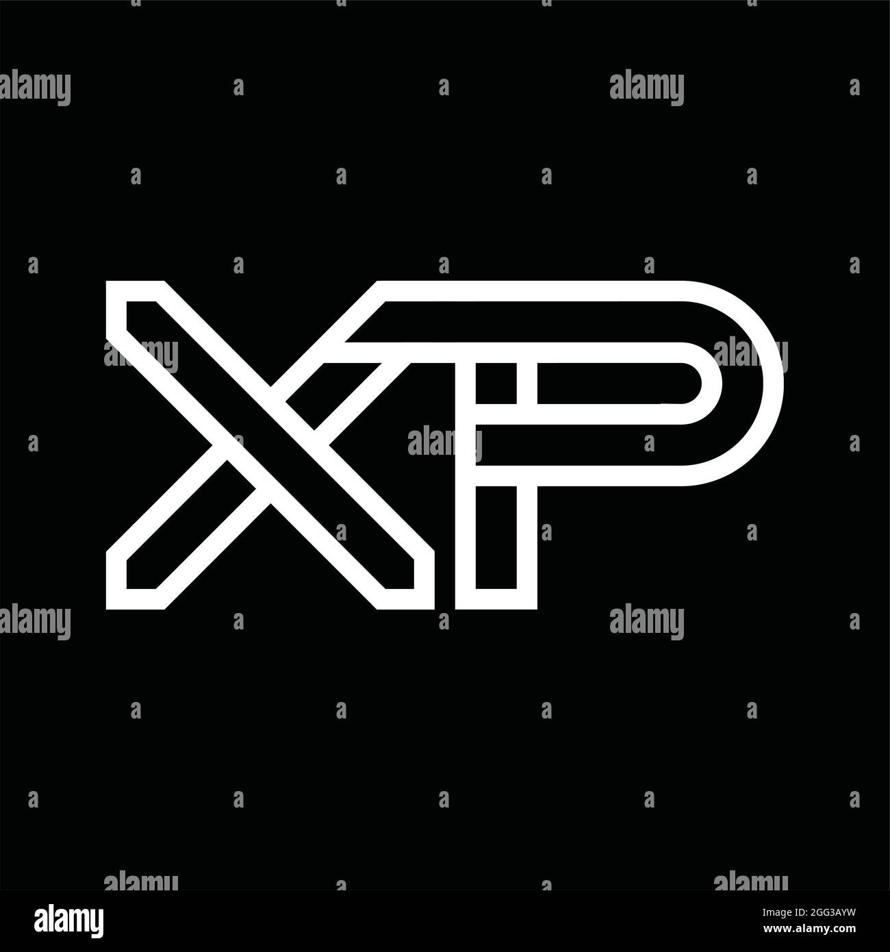 XP Logo monogram with pillar shape white background design template ...