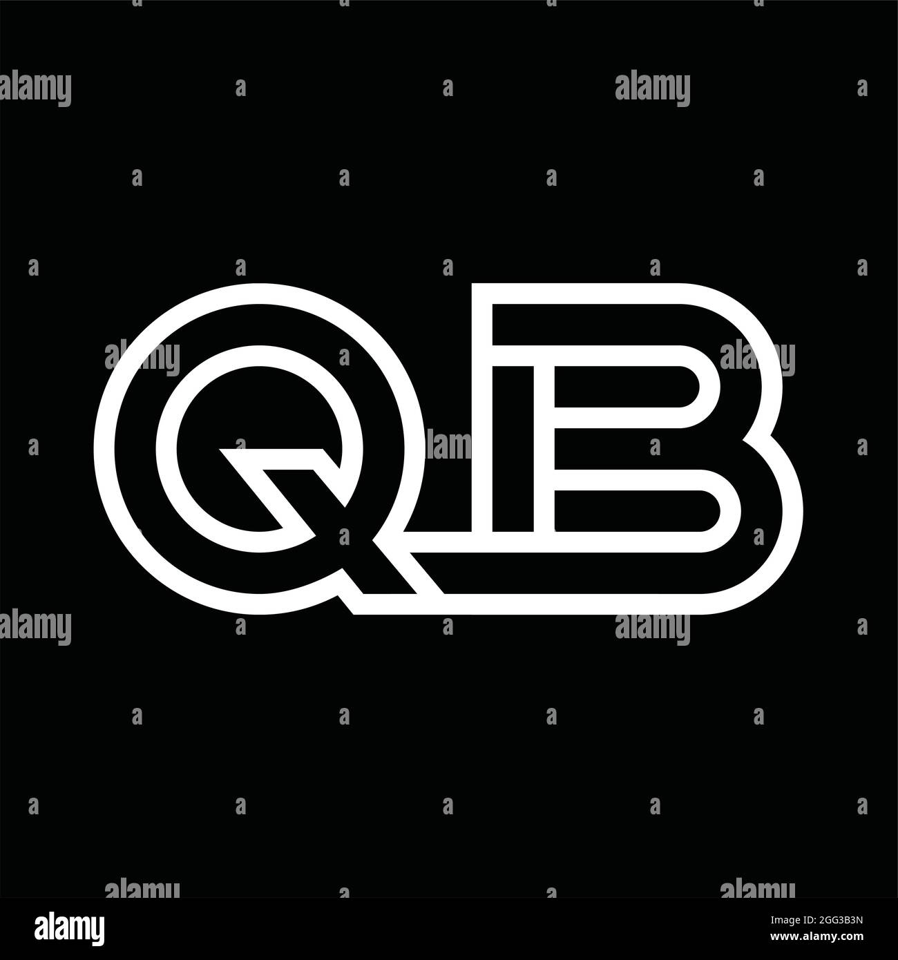 QB Logo monogram with pillar shape white background design template ...