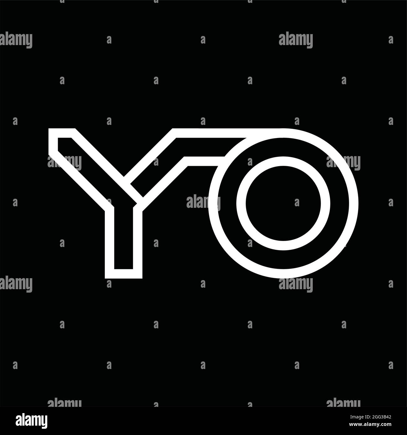 YO Logo monogram with pillar shape white background design template ...