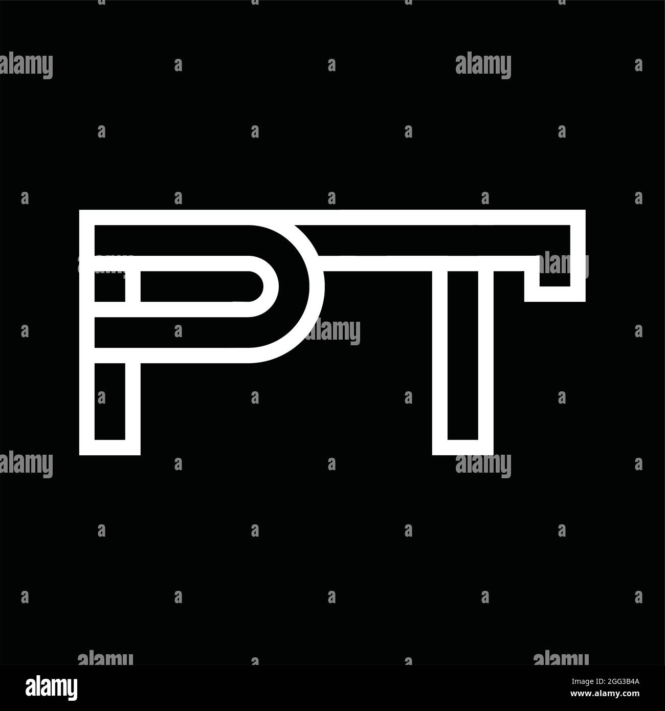 PT Logo monogram with pillar shape white background design template ...