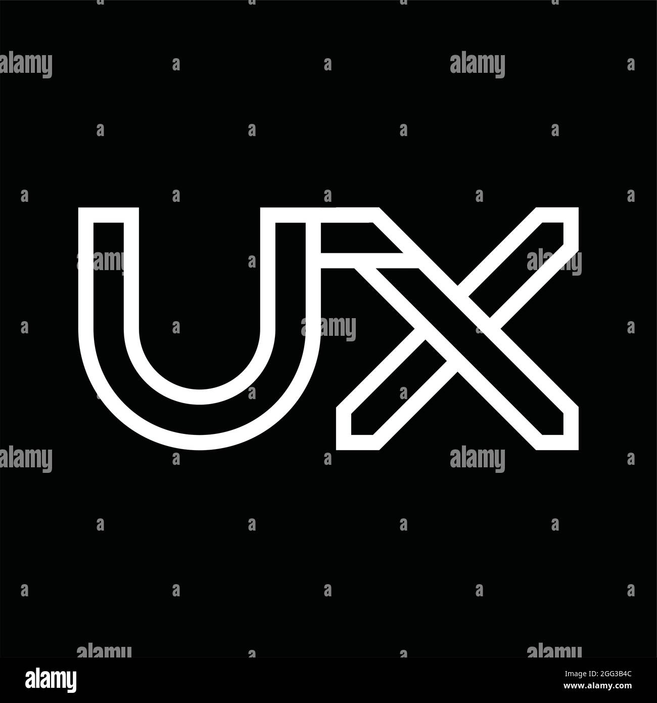 UX Logo monogram with pillar shape white background design template Stock Vector Image & Art - Alamy