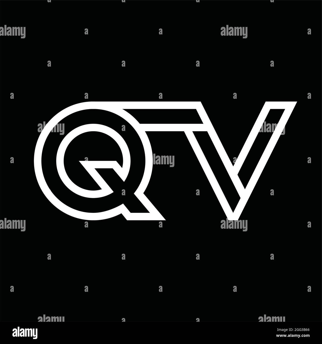 QV Logo monogram with pillar shape white background design template ...