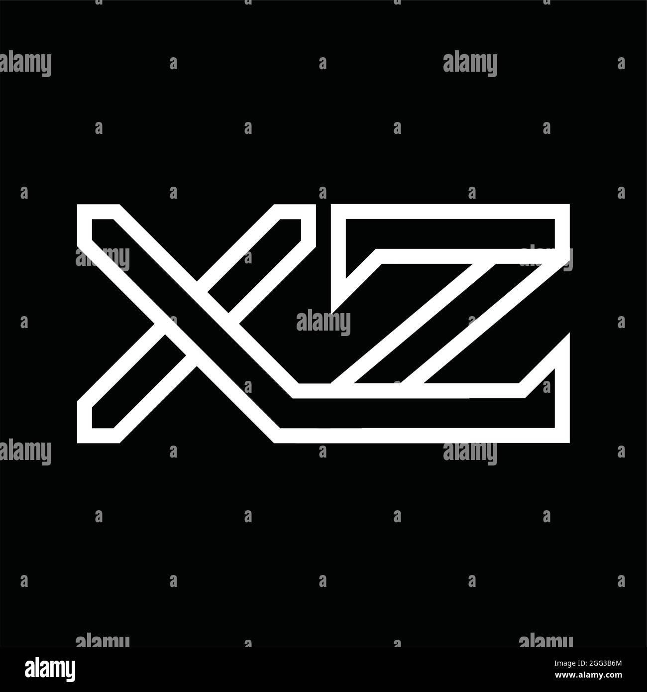 XZ Logo monogram with pillar shape white background design template ...