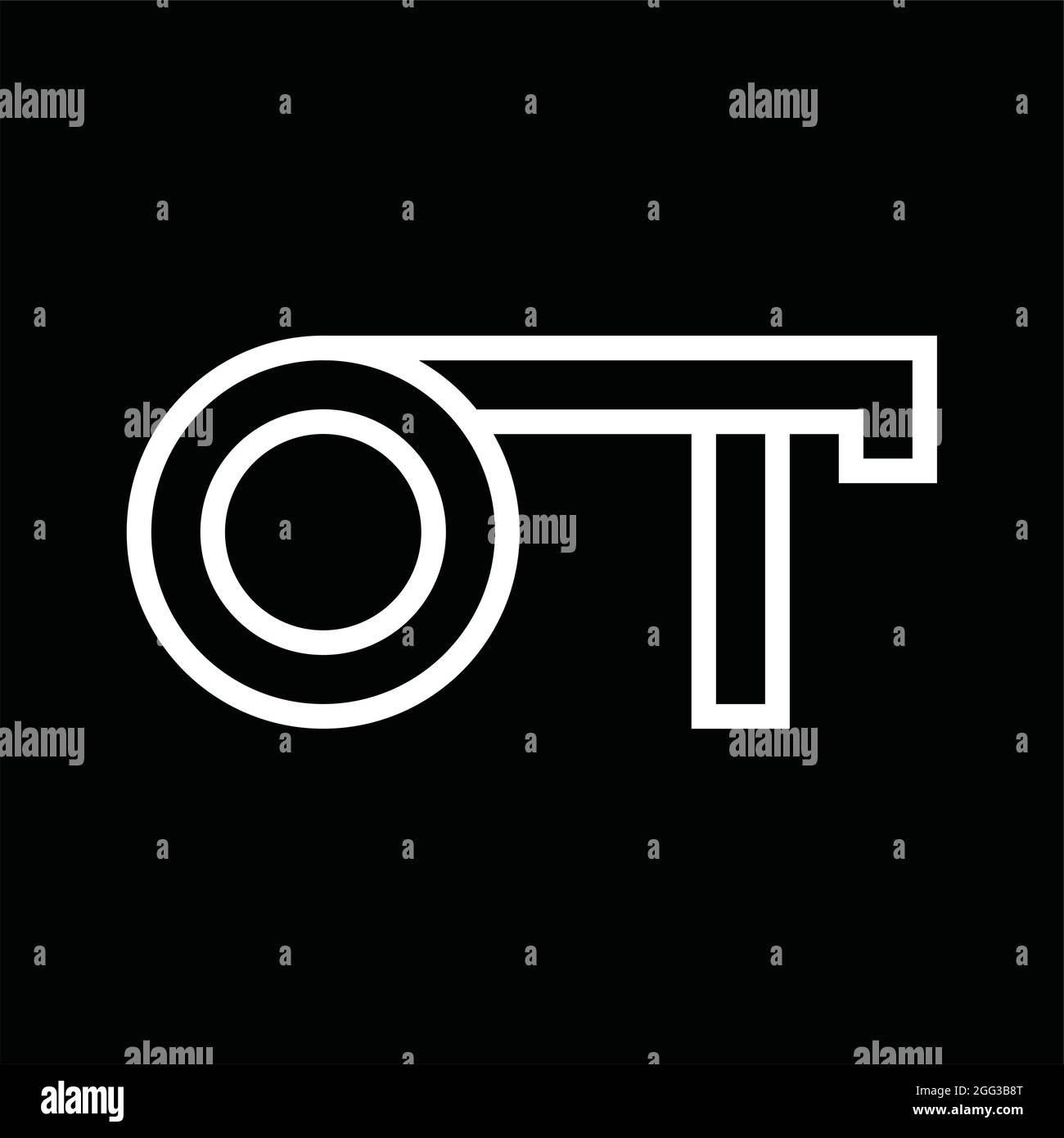 OT Logo monogram with pillar shape white background design template ...