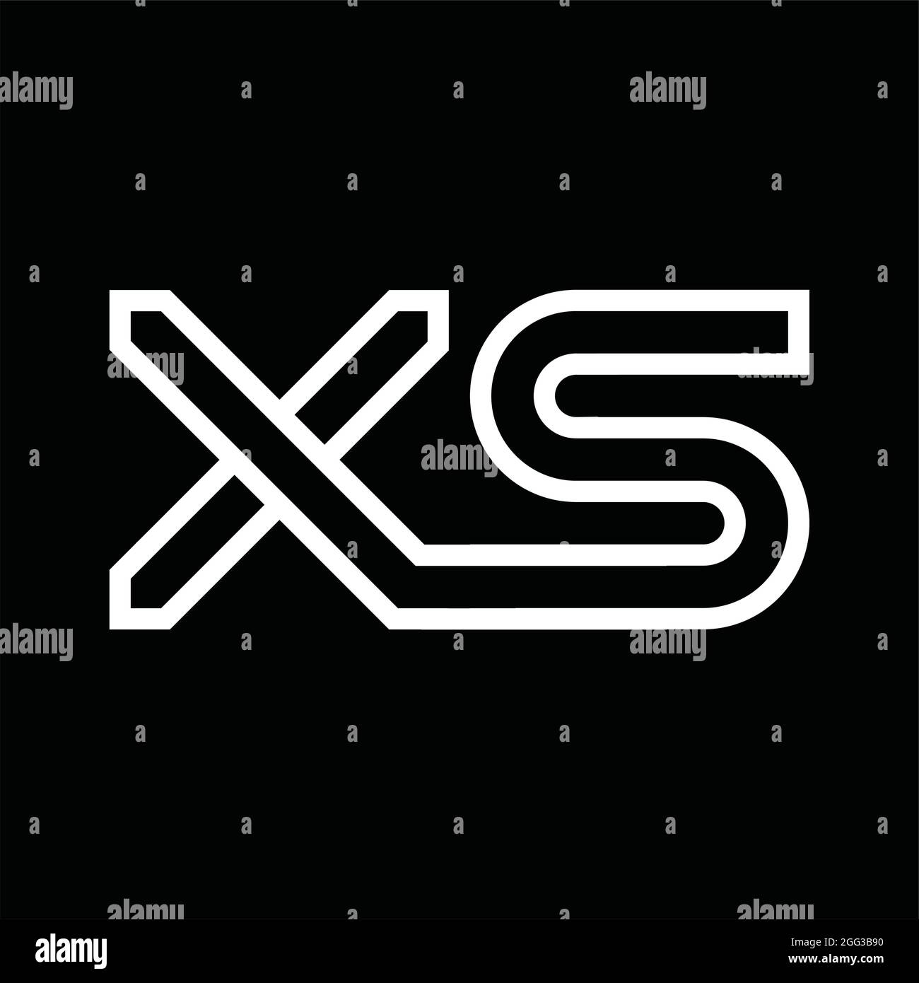 XS Logo monogram with pillar shape white background design template ...