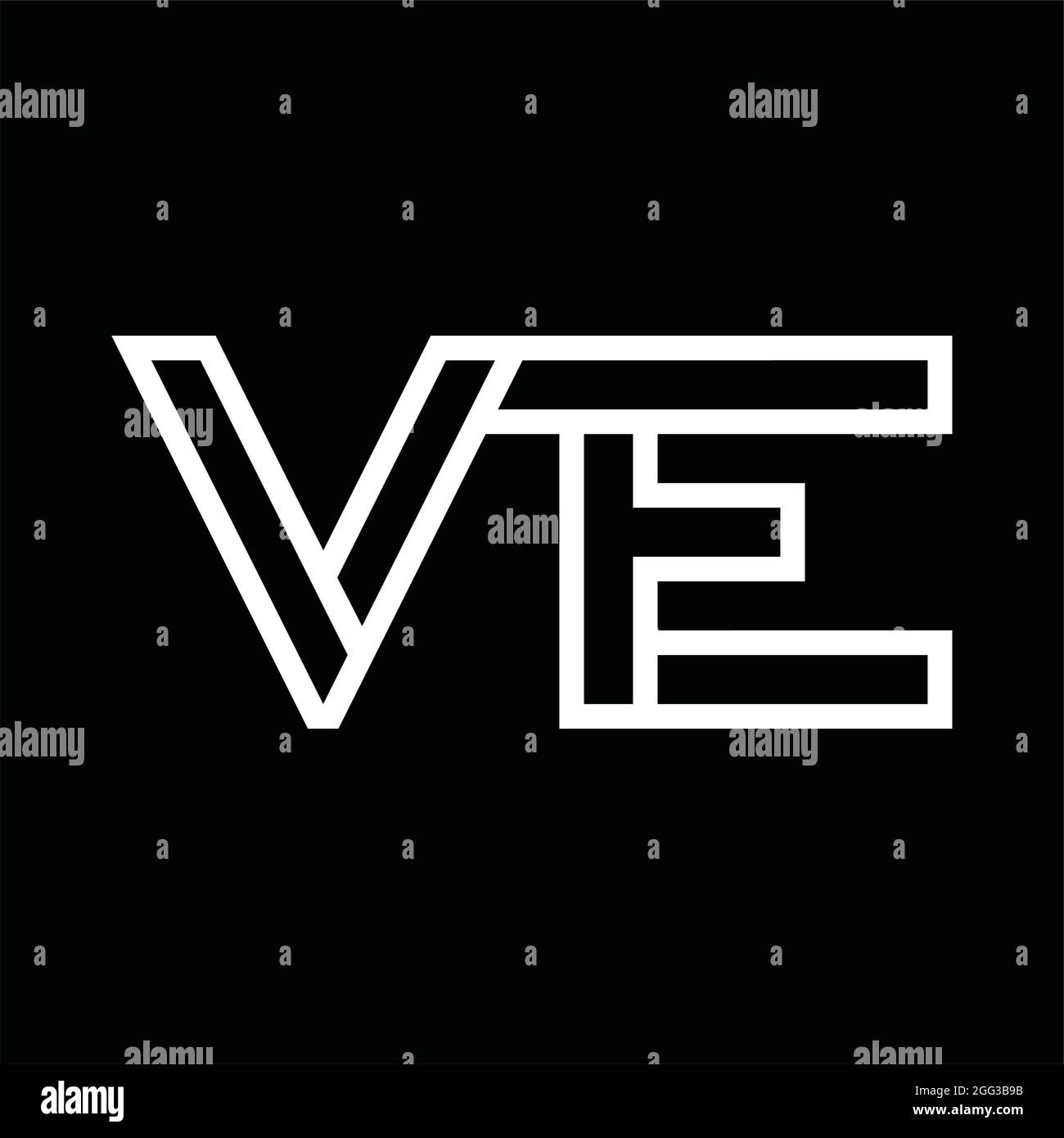 VE Logo monogram with pillar shape white background design template ...