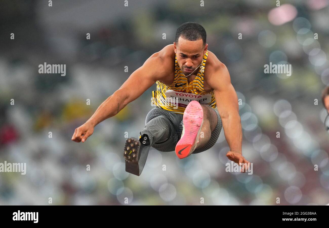 August 28, 2021: Leon Schaefer from Germany at longjump during ...