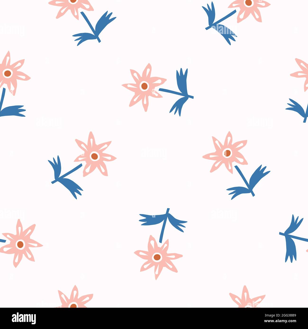 Abstract playful matisse style cut out flower shape pattern. Seamless ...