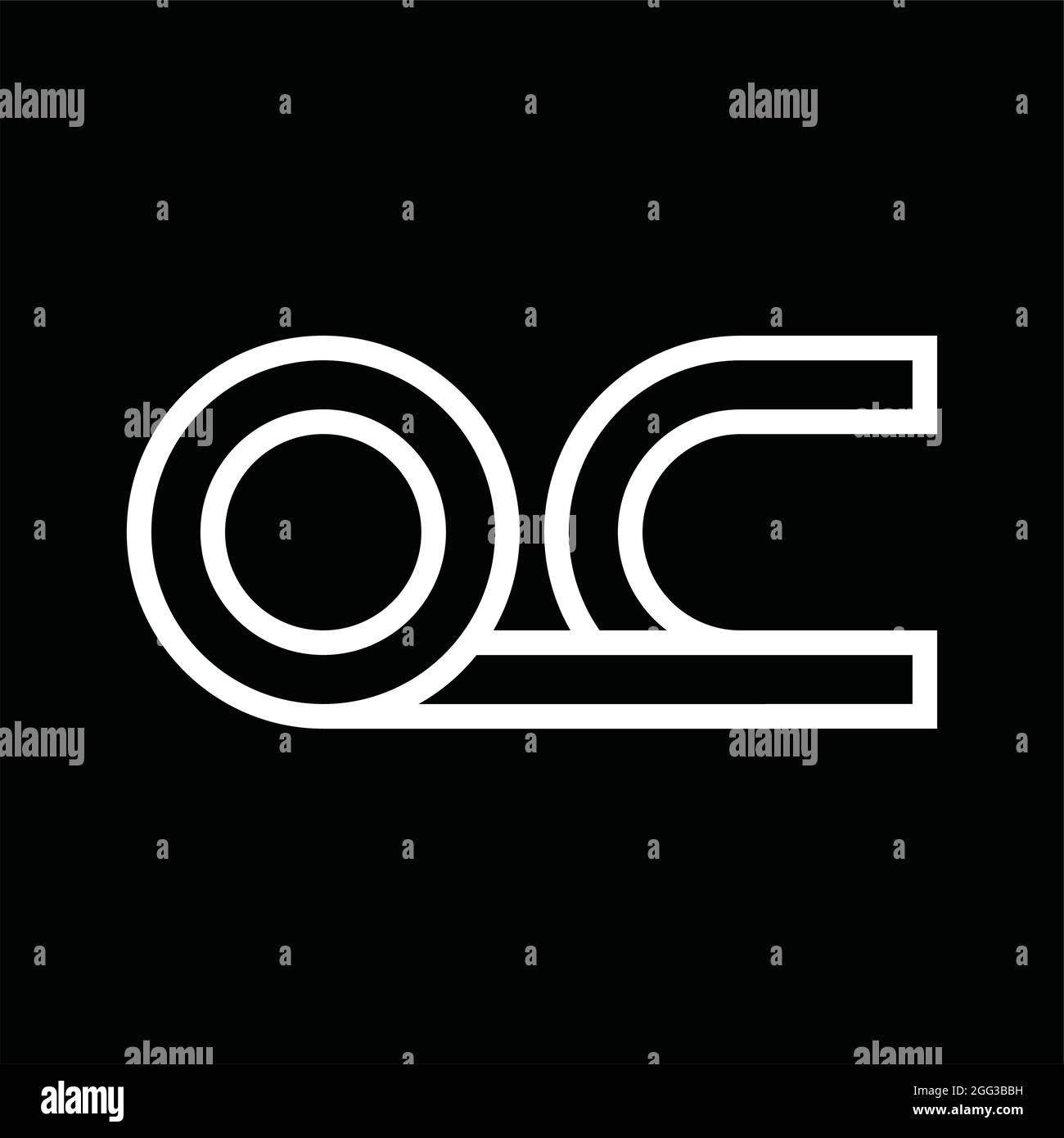 OC Logo monogram with pillar shape white background design template ...