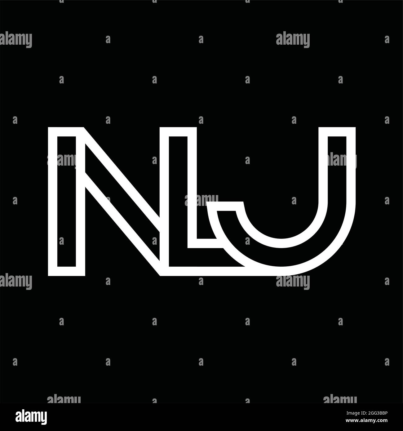 NJ Logo monogram with pillar shape white background design template ...