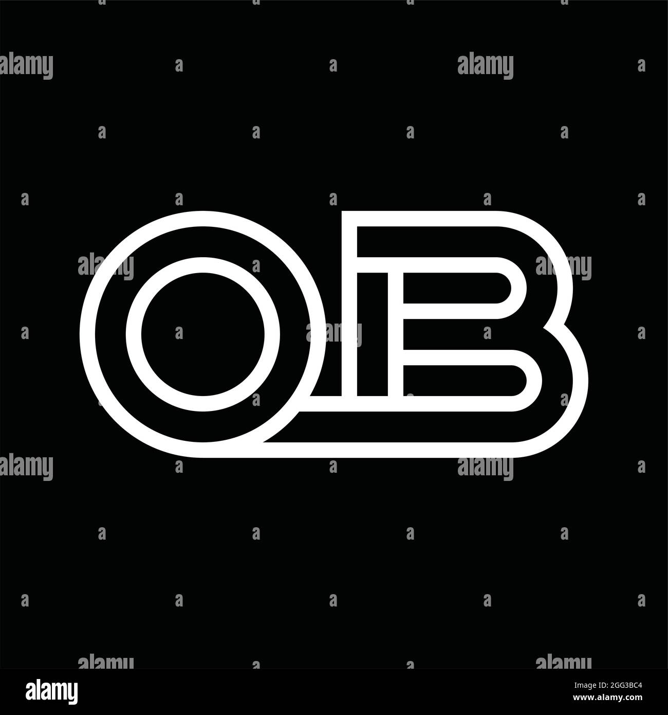 OB Logo monogram with pillar shape white background design template ...