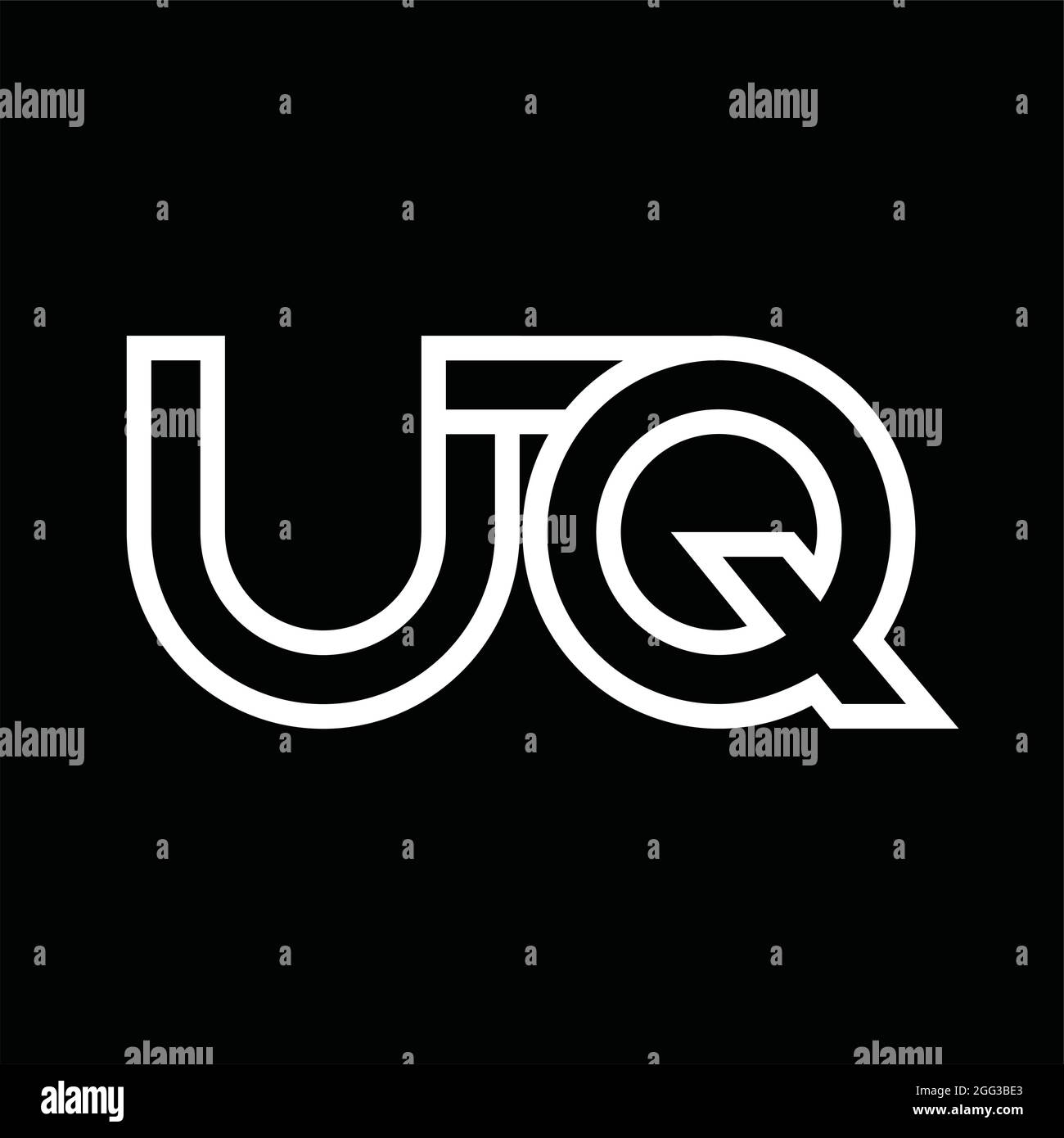 UQ Logo monogram with pillar shape white background design template ...