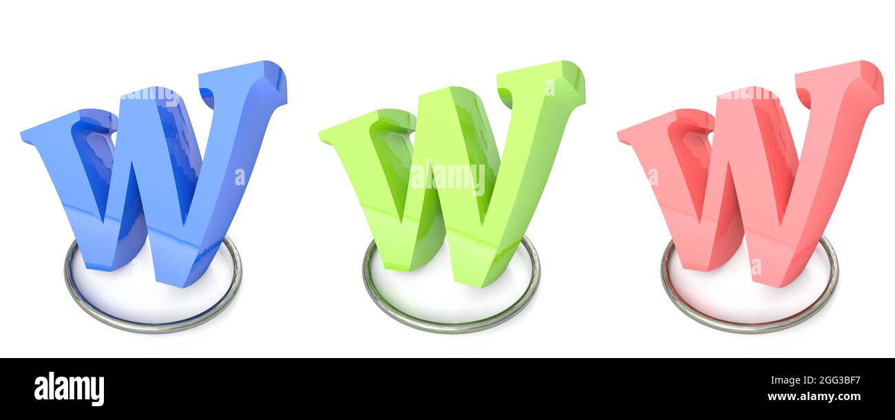 Character W set isolated on white bkg Stock Photo - Alamy