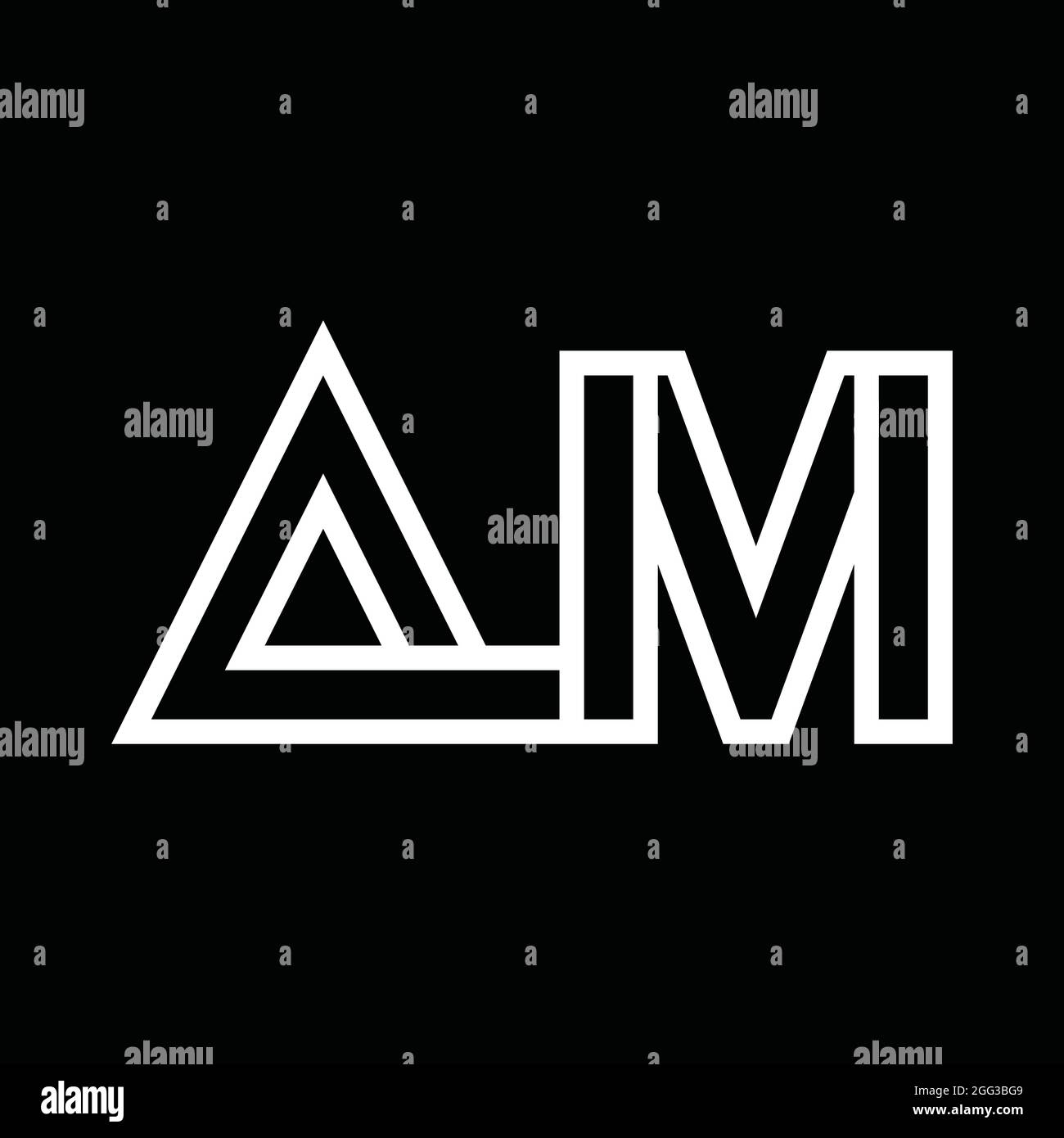 AM Logo monogram with pillar shape white background design template ...