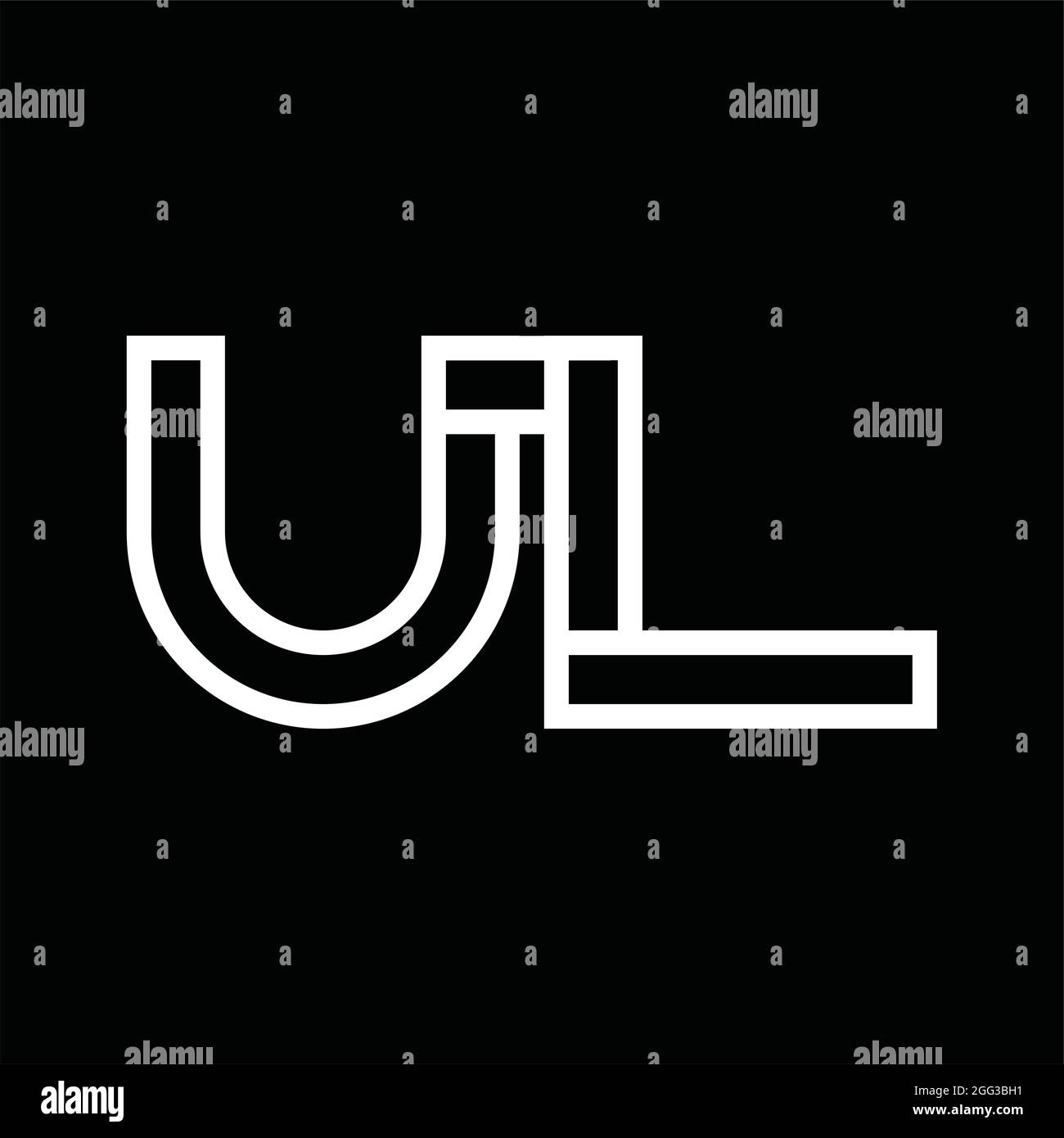 UL Logo monogram with pillar shape white background design template ...