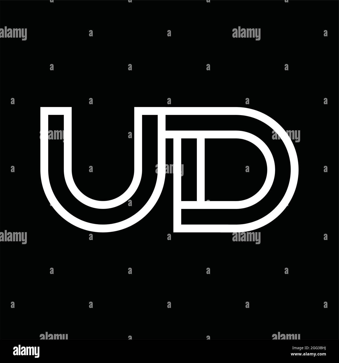 UD Logo monogram with pillar shape white background design template ...