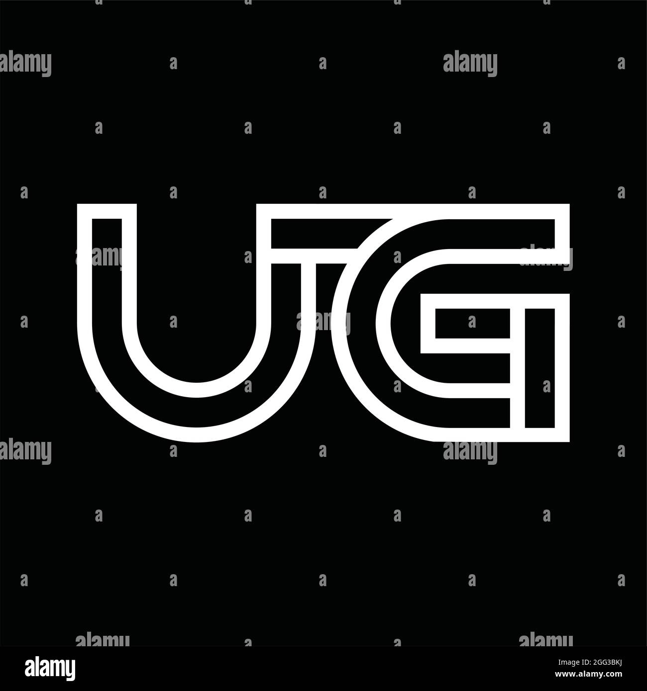 UG Logo monogram with pillar shape white background design template ...