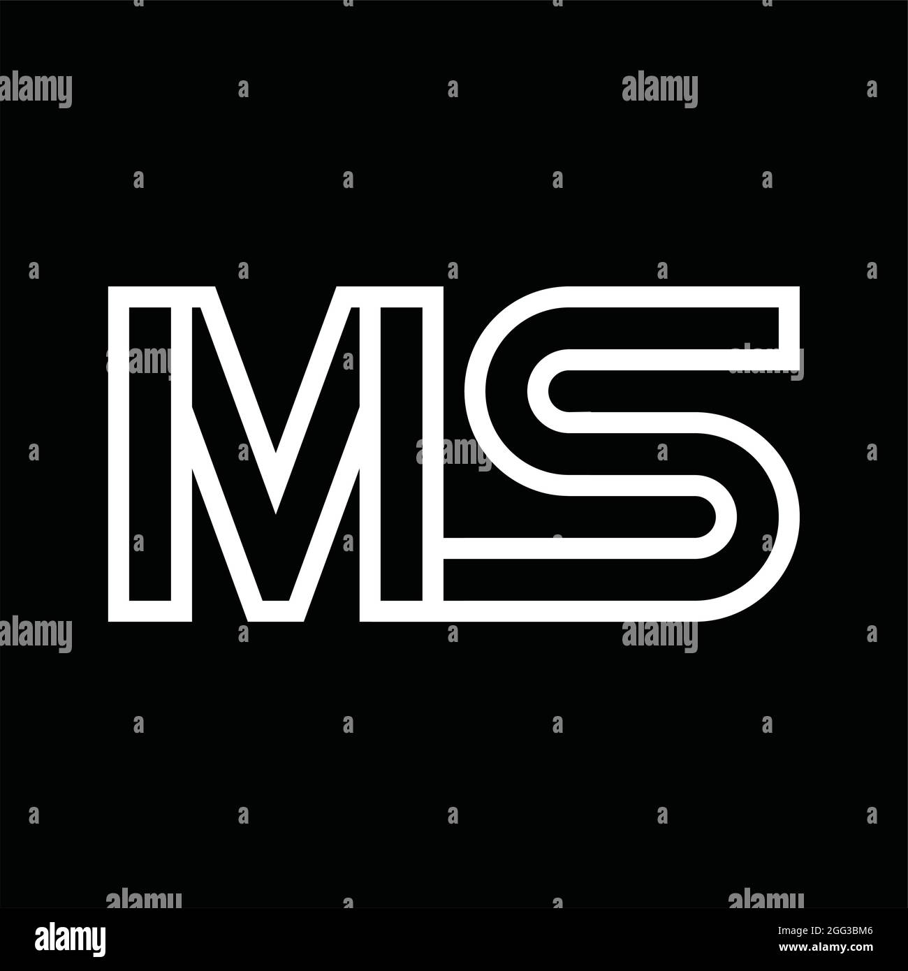 MS Logo monogram with pillar shape white background design template ...