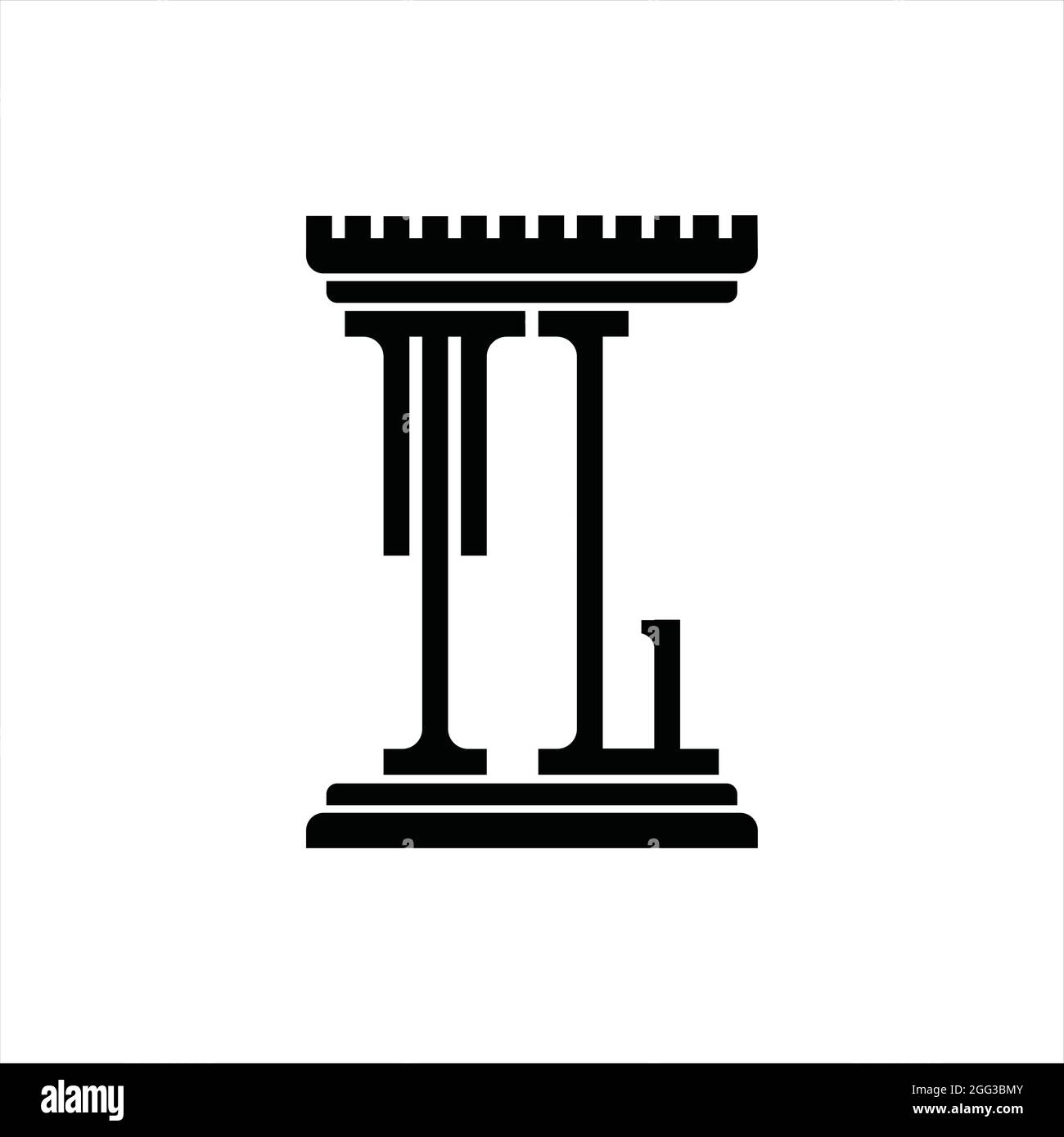 TL Logo monogram with pillar shape white background design template ...