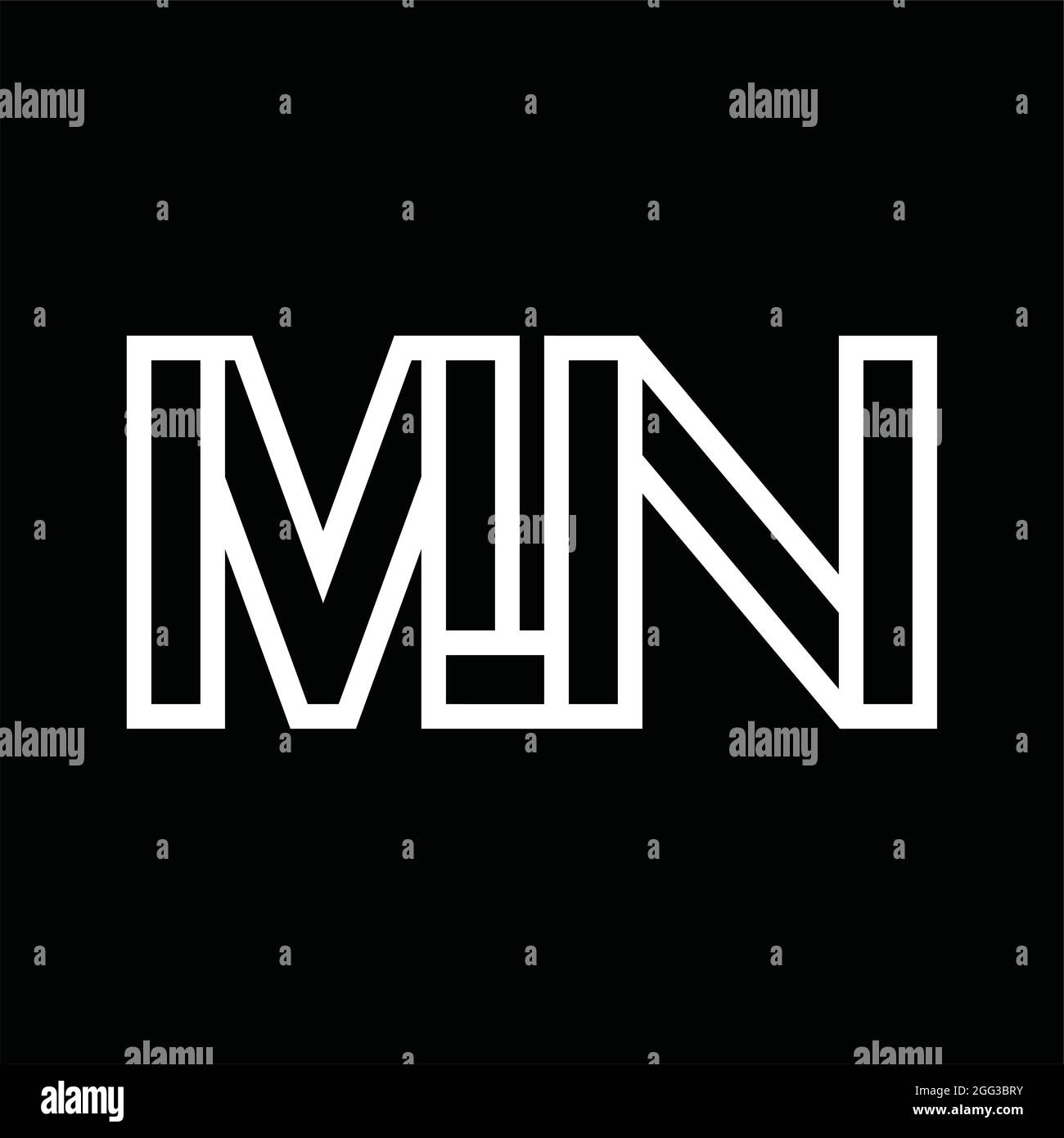 MN Logo monogram with pillar shape white background design template ...