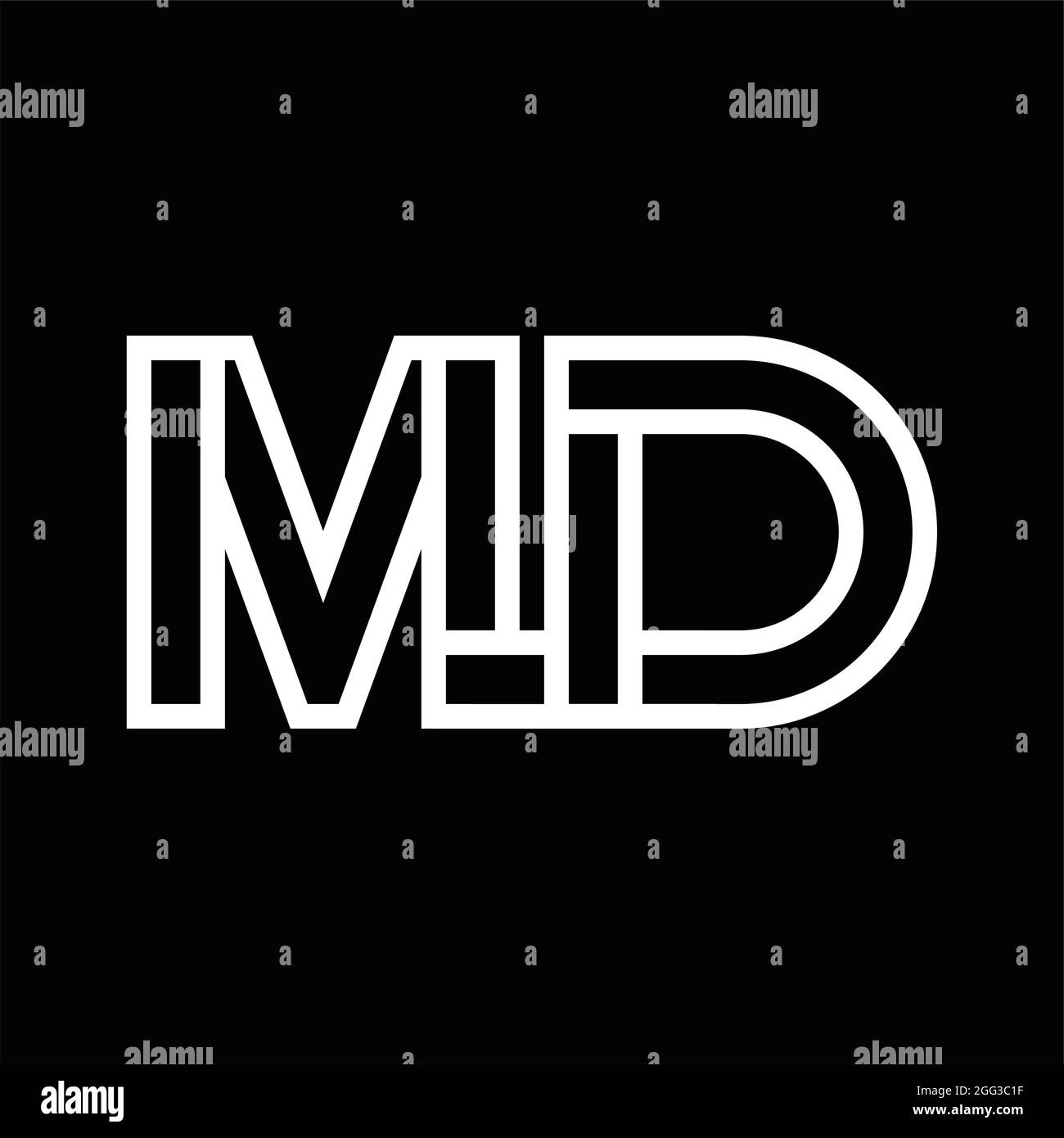 MD Logo monogram with pillar shape white background design template ...