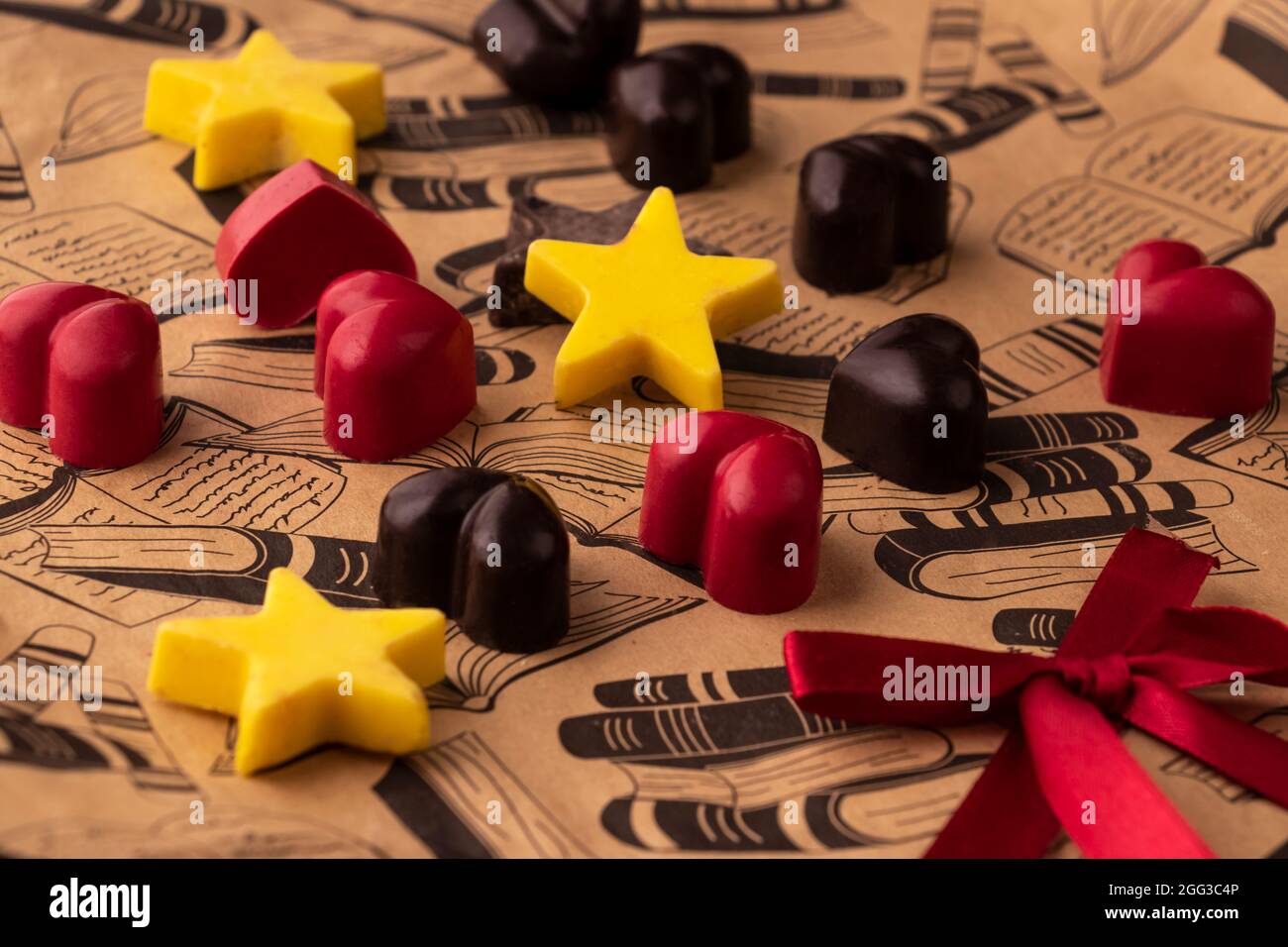 hand made chocolate whit the different shapes for special parties Stock ...