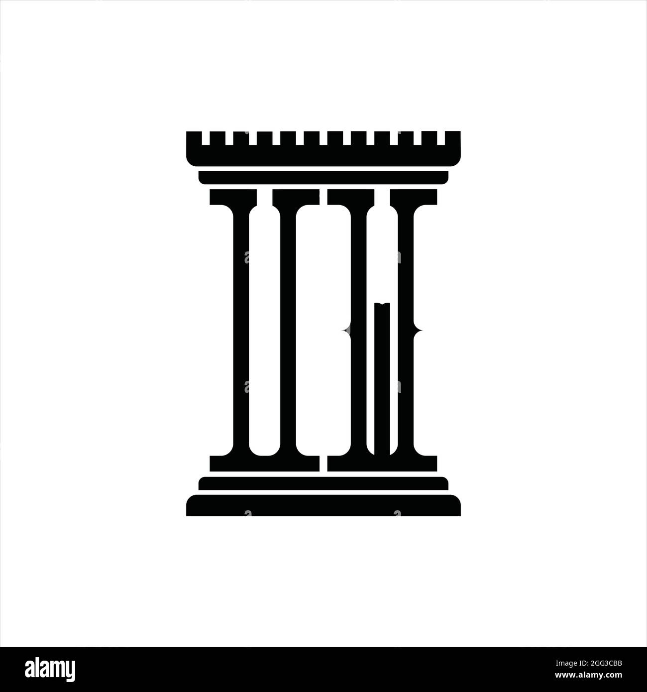 UW Logo monogram with pillar shape white background design template ...