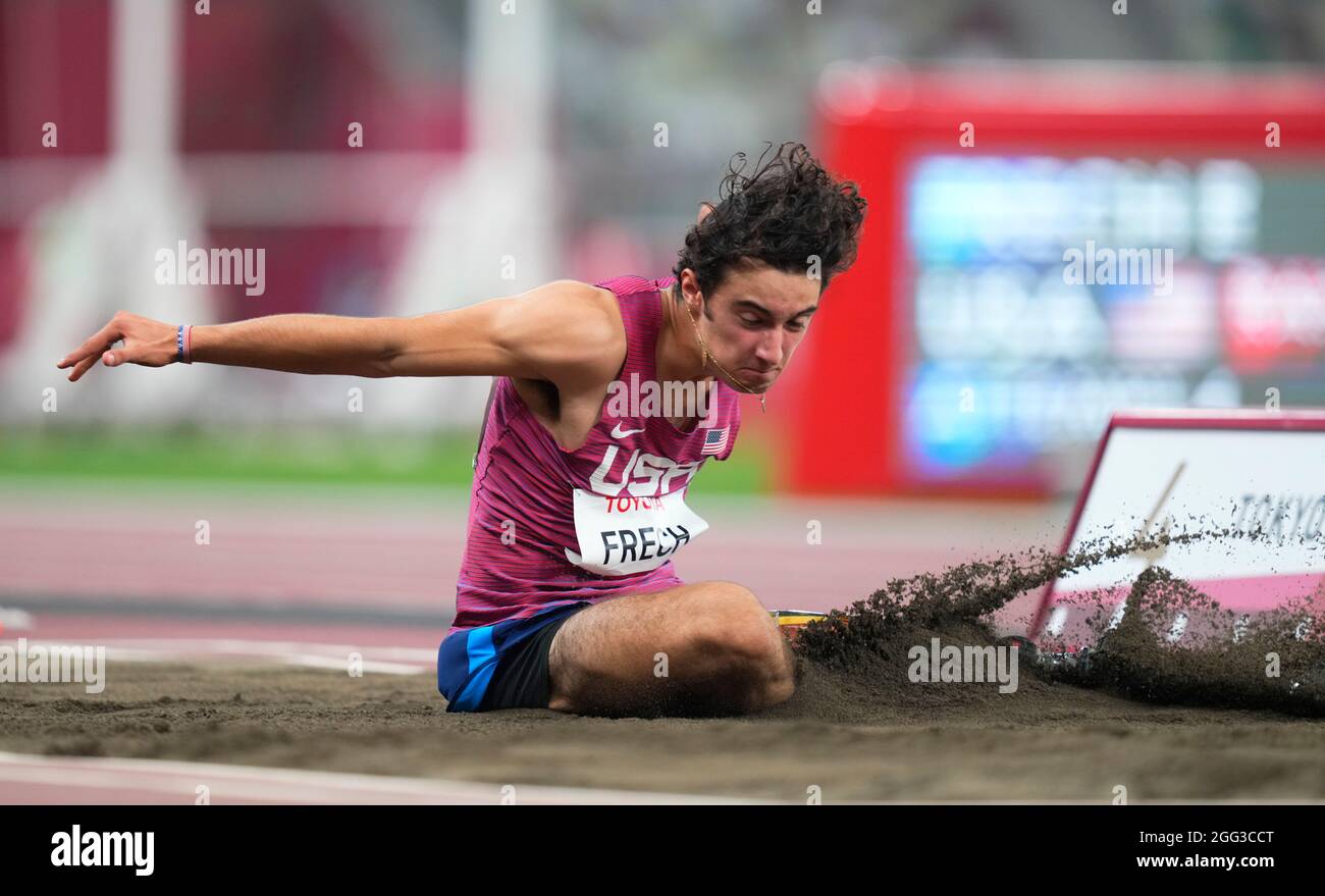 August 28, 2021: Ezra Frech from USA at longjump during athletics at ...